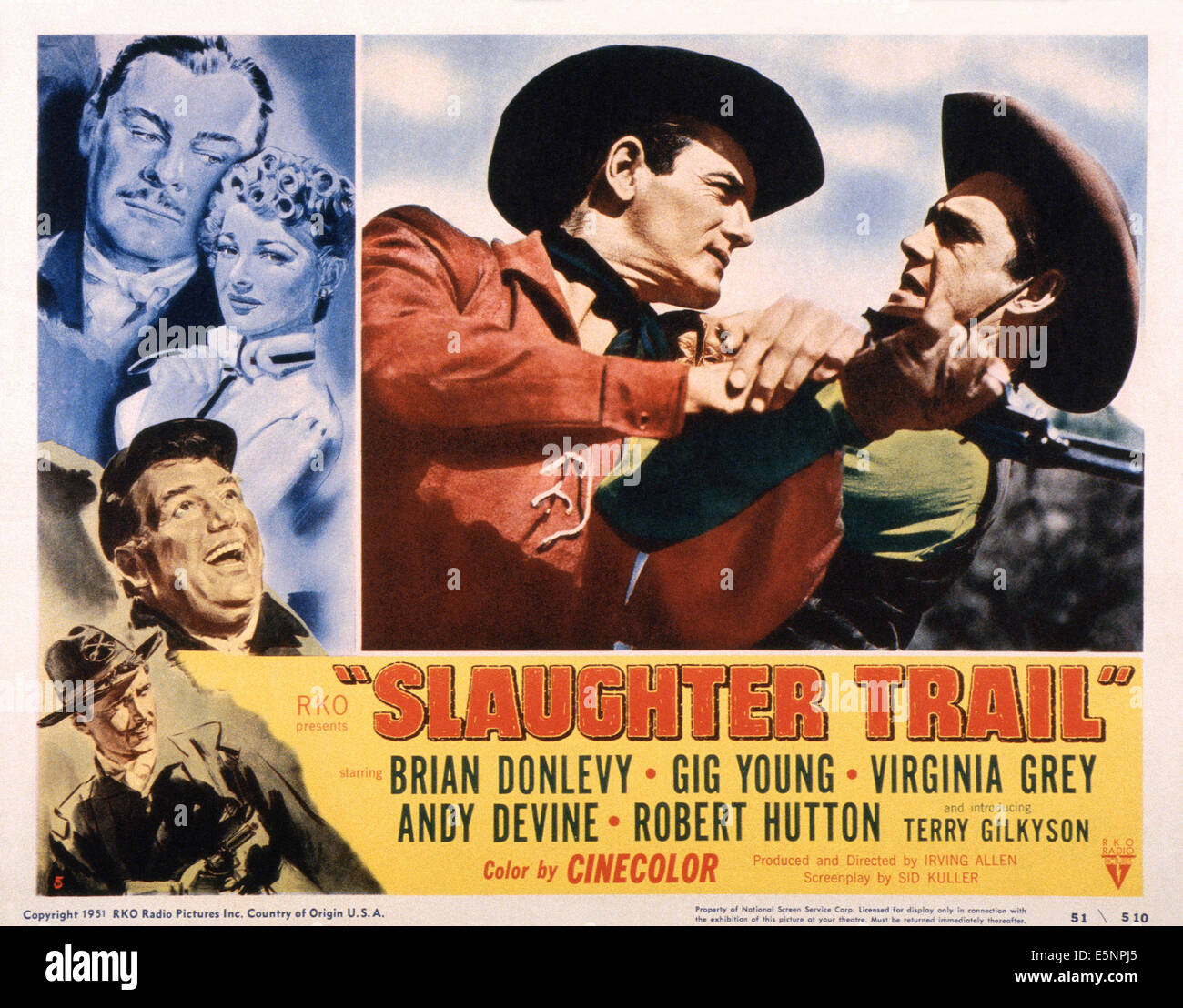 SLAUGHTER TRAIL, US lobbycard, top left, first, second, third: Brian ...