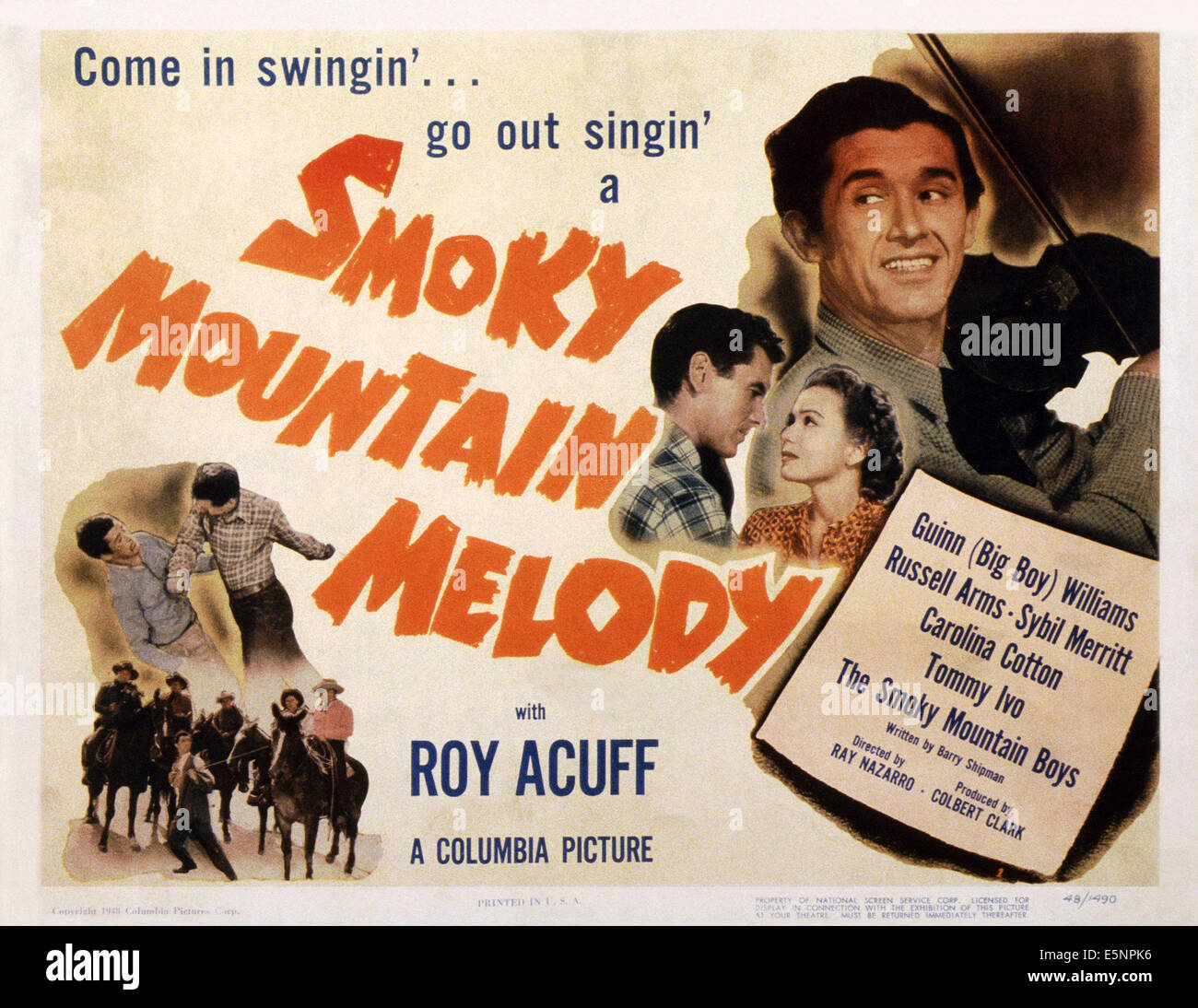 SMOKY MOUNTAIN MELODY, US lobbycard, Roy Acuff (top right), Sybil ...