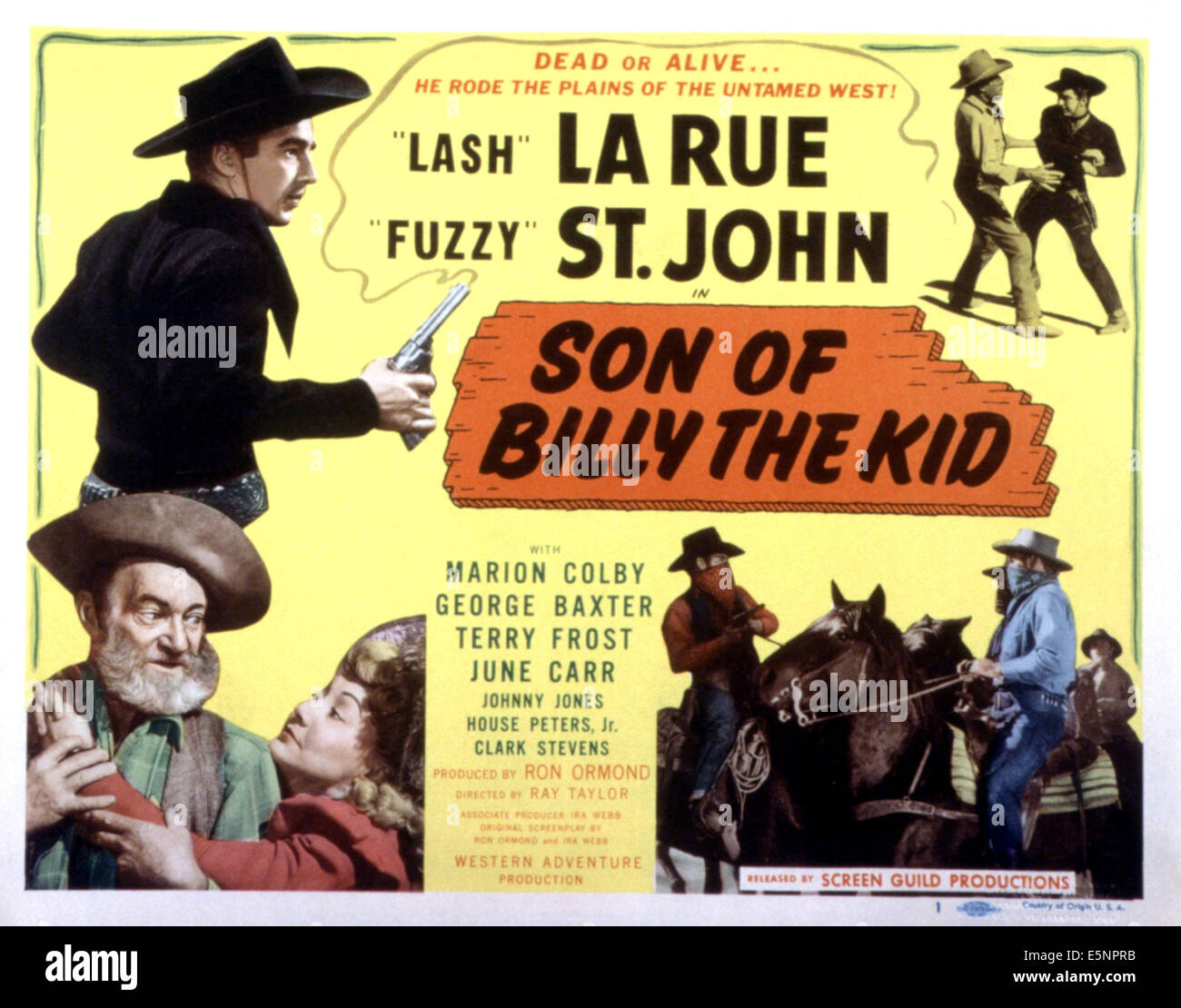 SON OF BILLY THE KID, Lash La Rue, Al 'Fuzzy' St. John, 1949 Stock ...