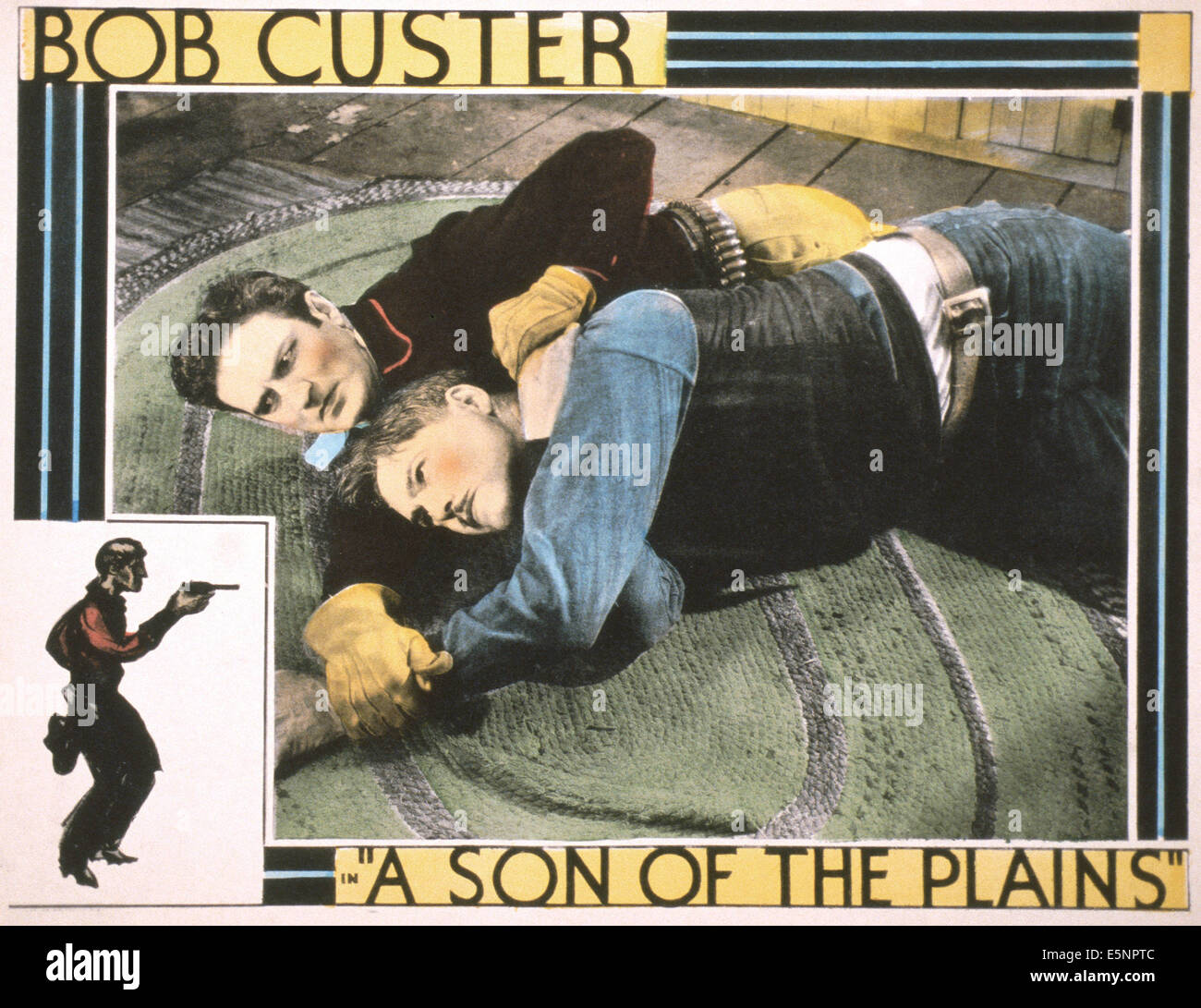 A SON OF THE PLAINS, US lobbycard, Edward Hearn (front), Bob Custer ...