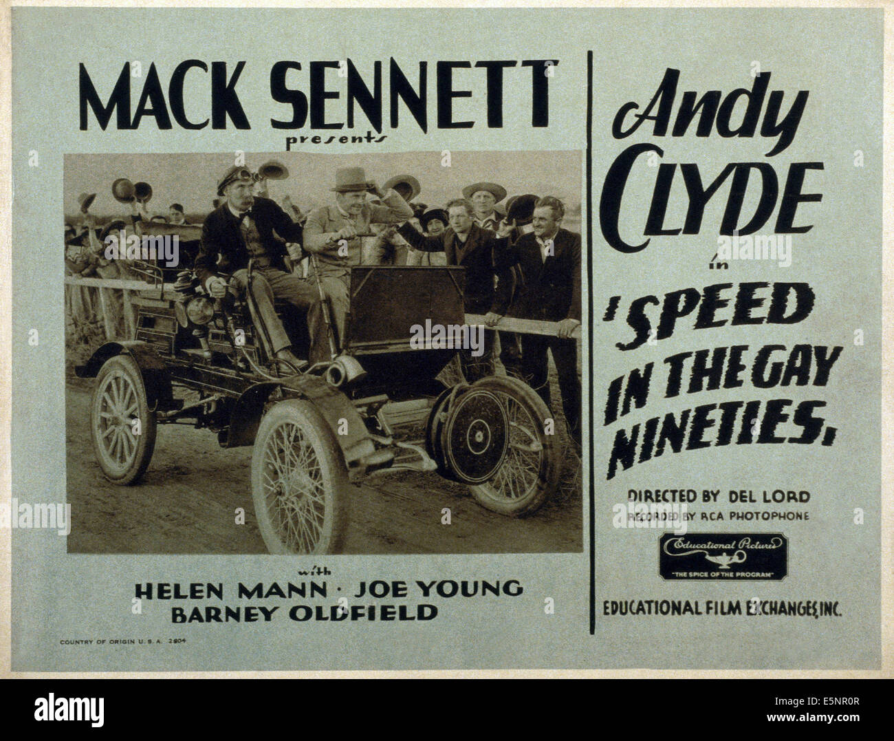 SPEED IN THE GAY NINETIES, US lobbycard, Andy Clyde (in car left), 1932 ...