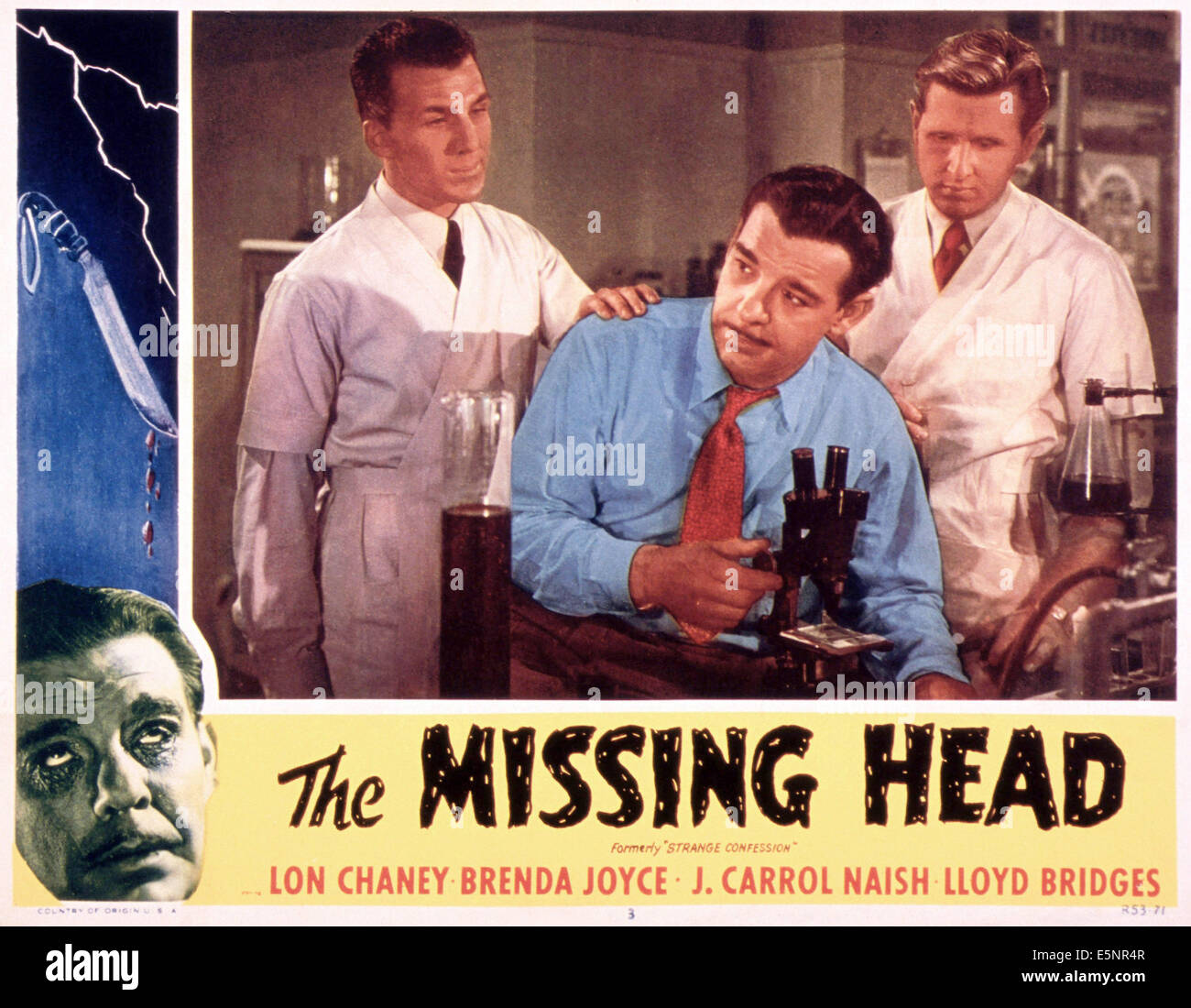 STRANGE CONFESSION, (aka THE MISSING HEAD), Lon Chaney Jr. (center ...
