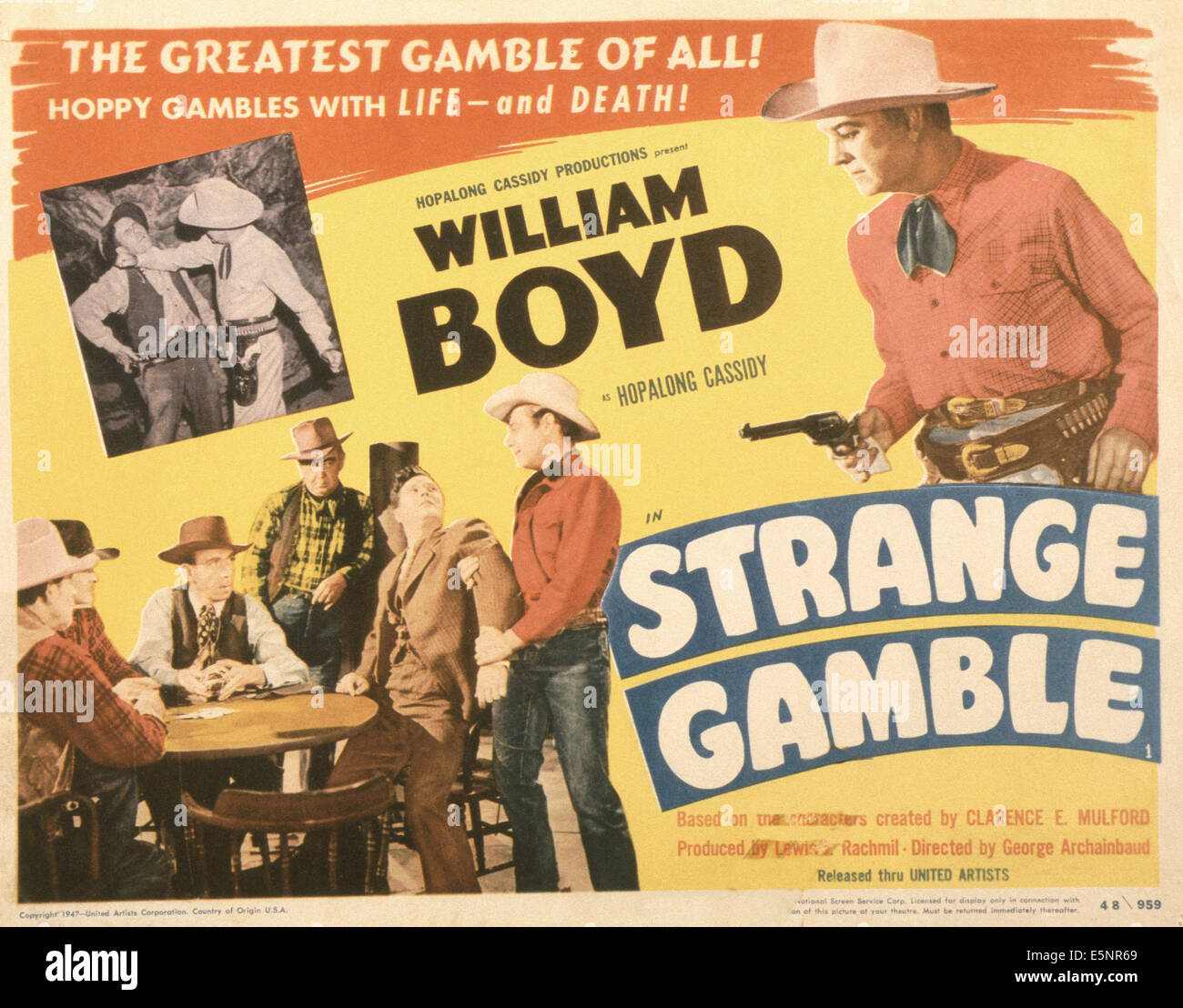 STRANGE GAMBLE, US poster, William Boyd (top right), 1948 Stock Photo ...