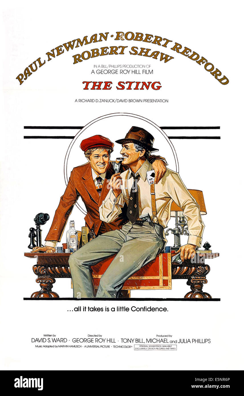 THE STING, US poster art, from left: Robert Redford, Paul Newman, 1973 ...