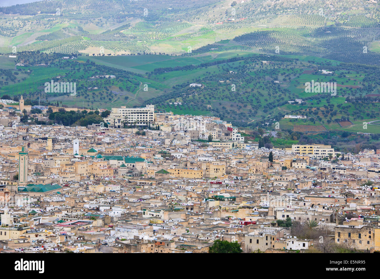 Fez City Skyline looking East and West,Souk,Surrounding Hills,City ...