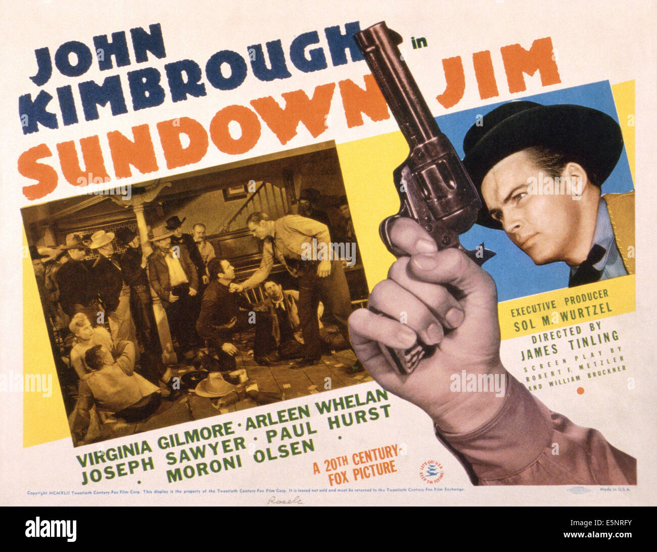 SUNDOWN JIM, US lobbycard, John Kimbrough (top right), 1942. TM ...