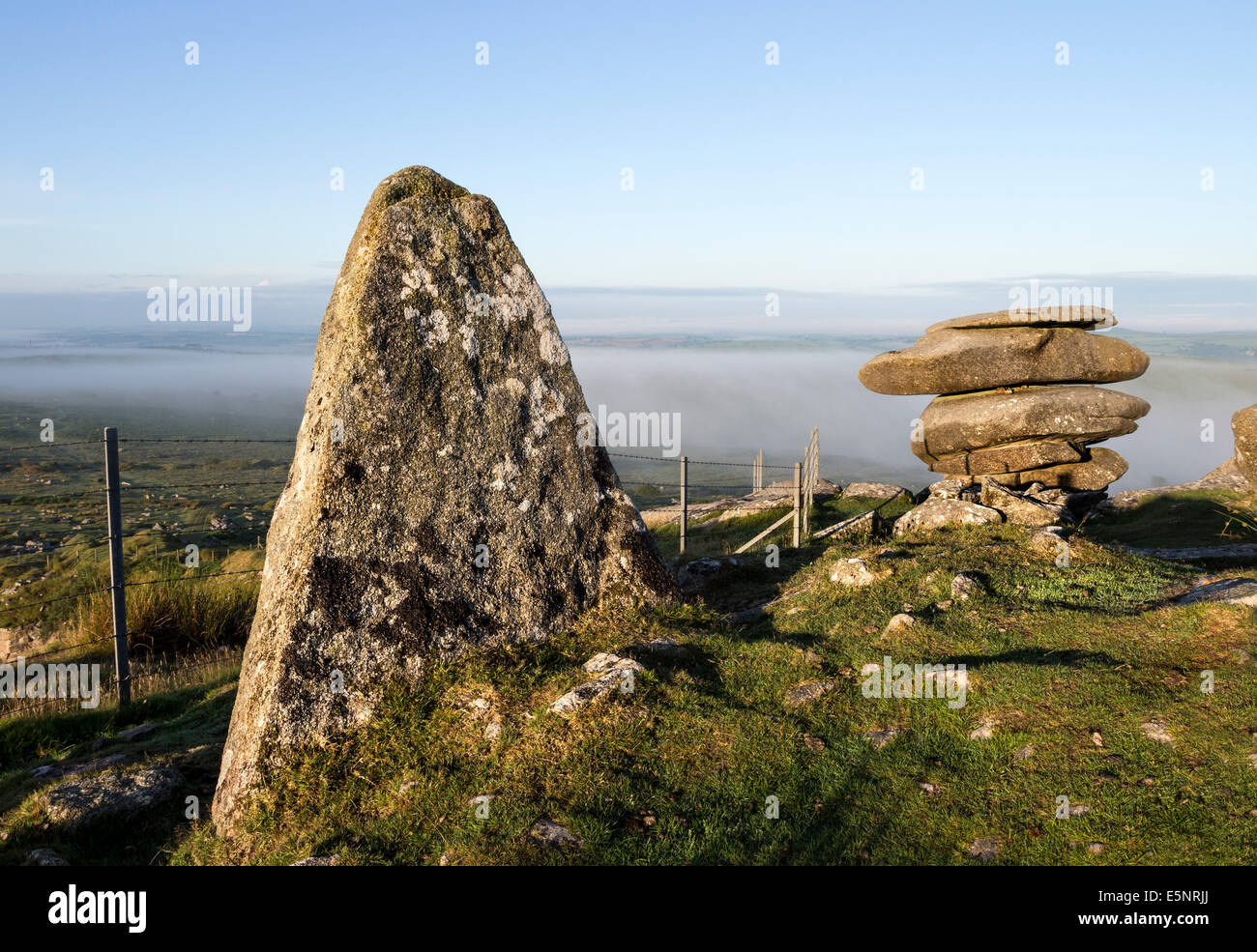 Granite Pinnacle and the Cheesewring on Stowe's Hill Illuminated by ...