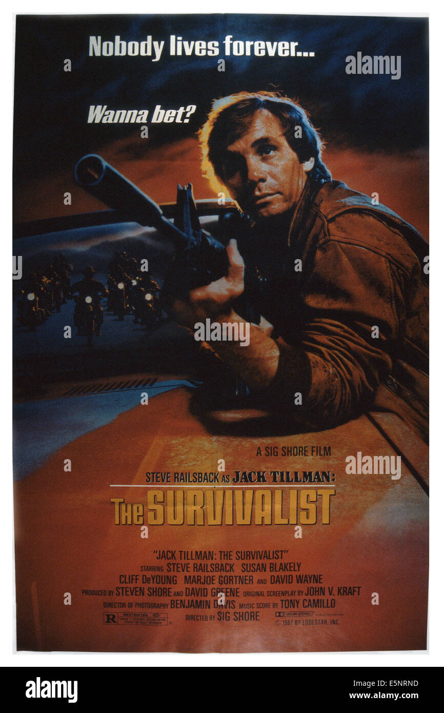THE SURVIVALIST, US poster art, Steve Railsback, 1987. ©Vestron Video ...