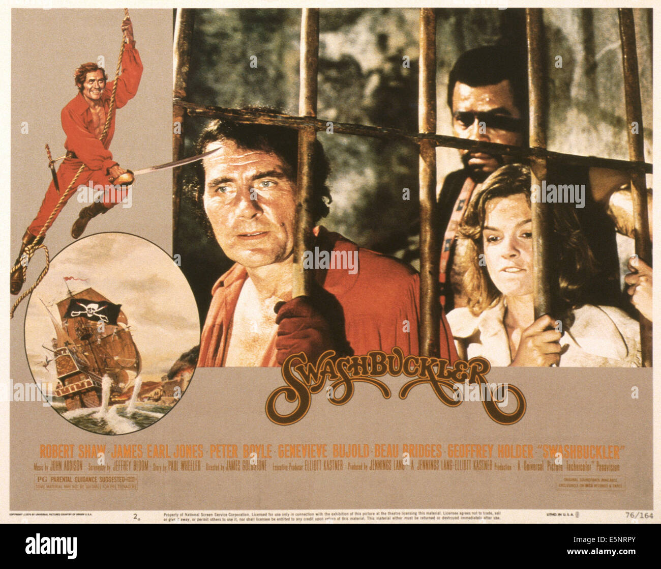 SWASHBUCKLER, US poster, Robert Shaw (left), center from left: Robert ...