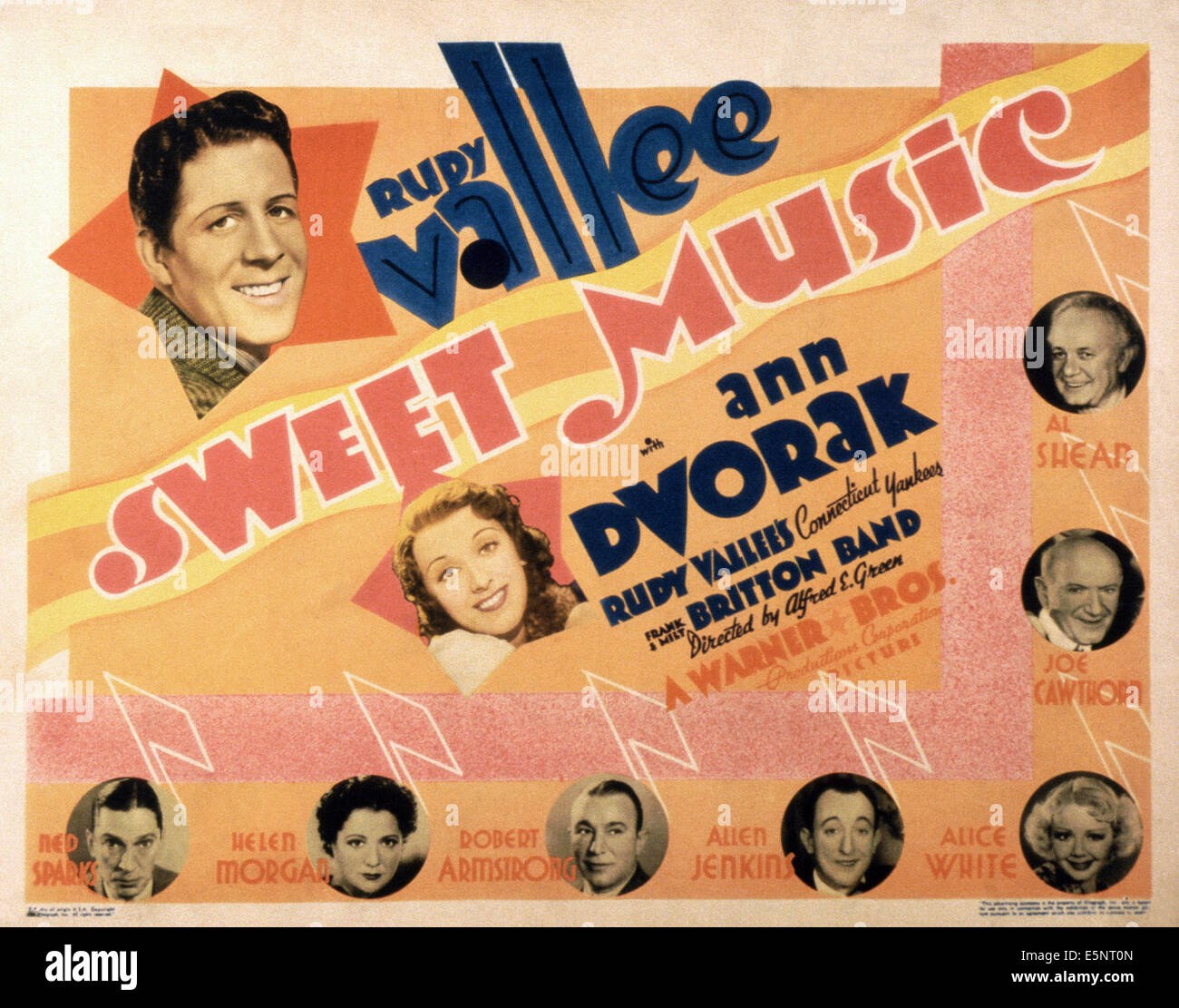 SWEET MUSIC,US poster, Rudy Vallee (top), Ann Dvorak (center), bottom ...