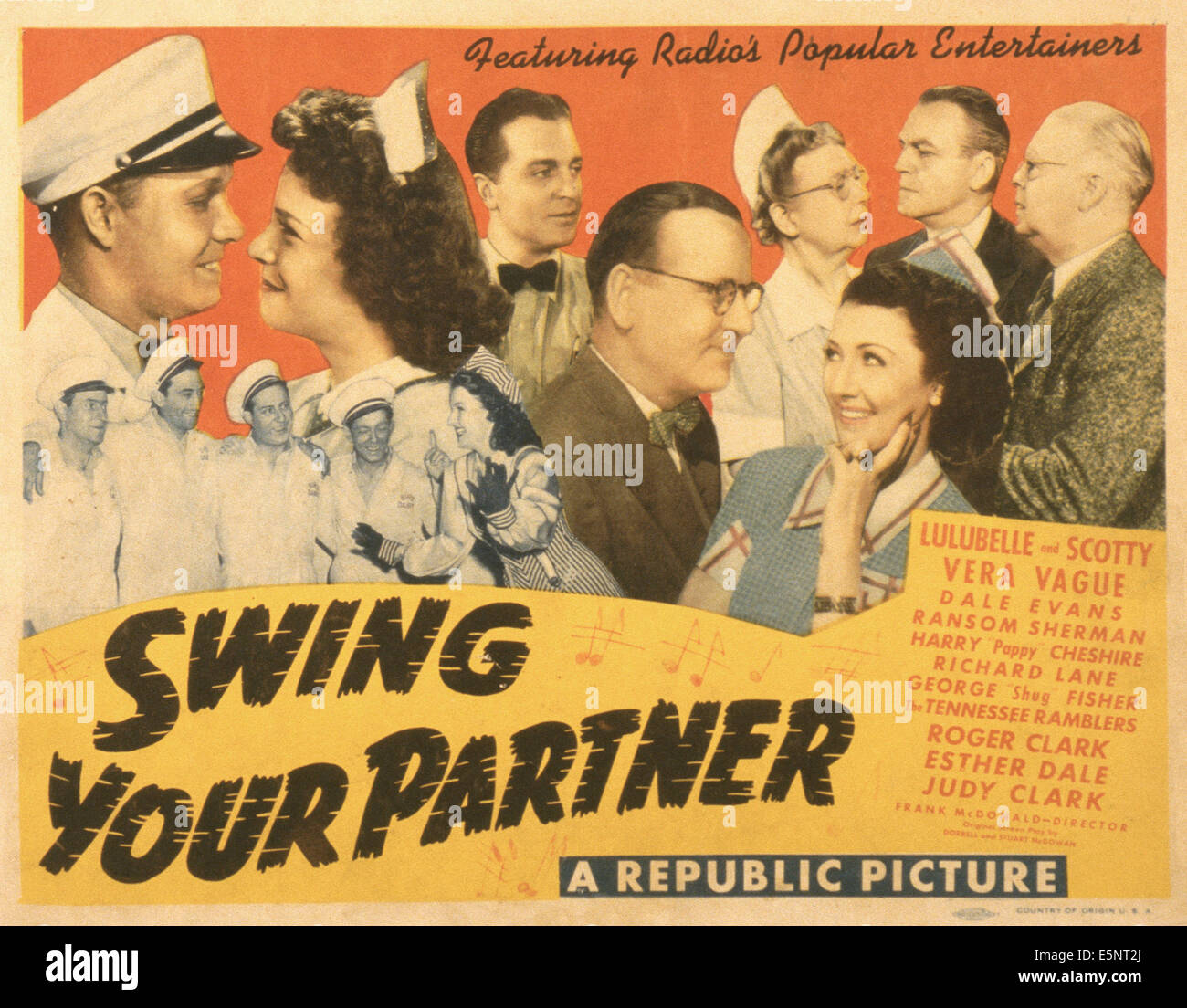 SWING YOUR PARTNER, US poster, top face to face from left: Scotty ...