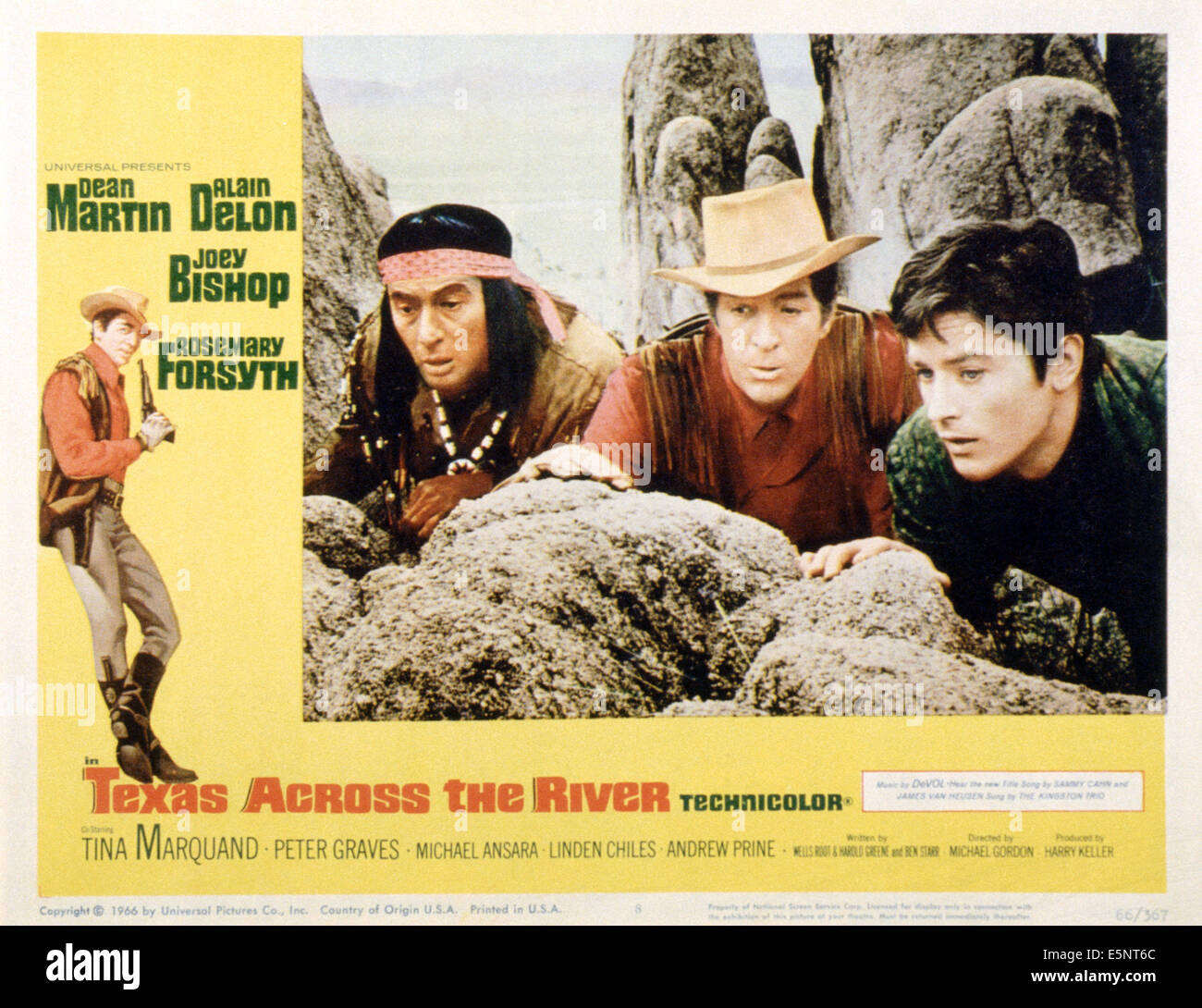TEXAS ACROSS THE RIVER, US lobbycard, from left: Dean Martin, Joey ...