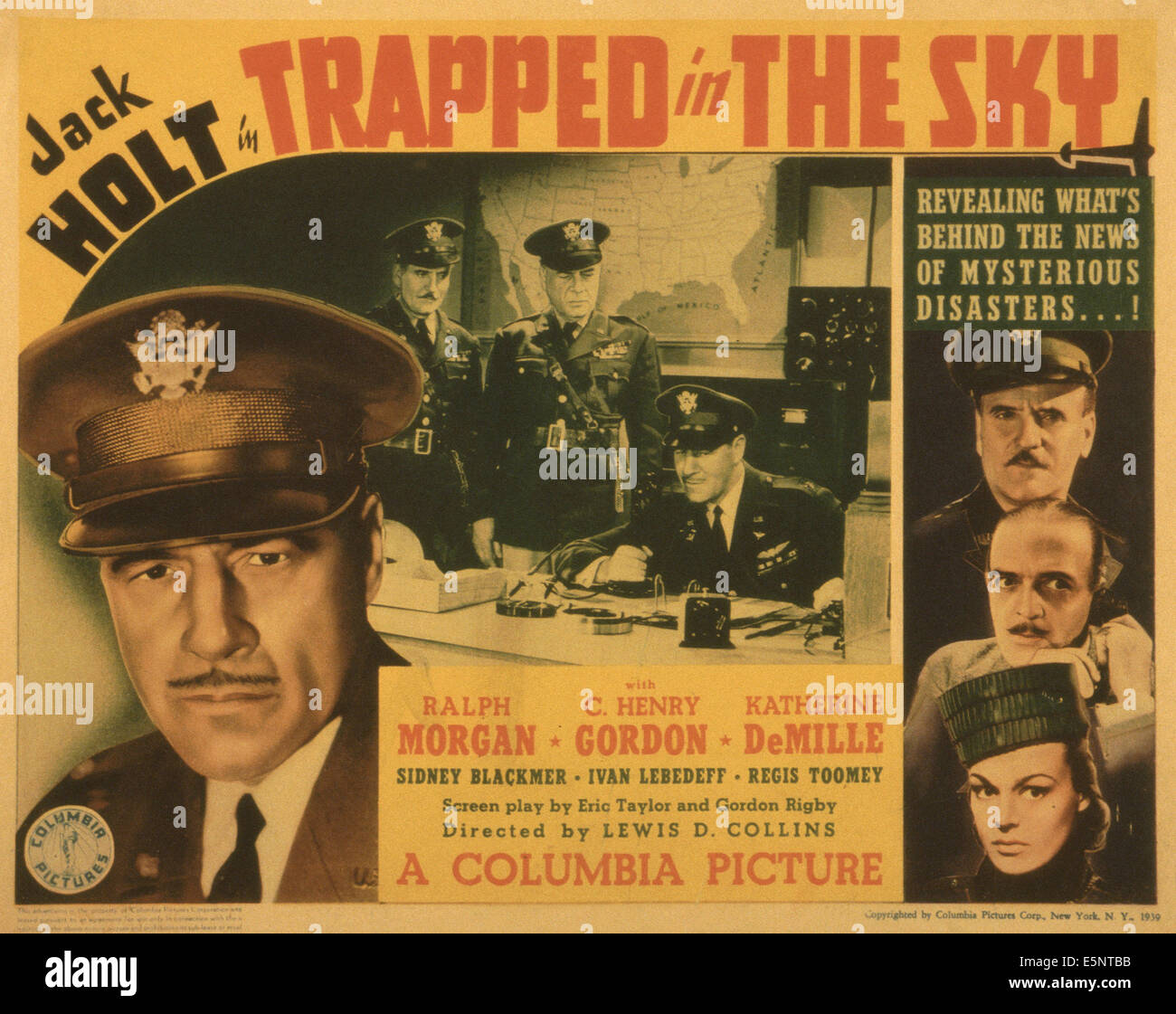 TRAPPED IN THE SKY, US poster, Jack Holt (left), right from top: Ralph ...