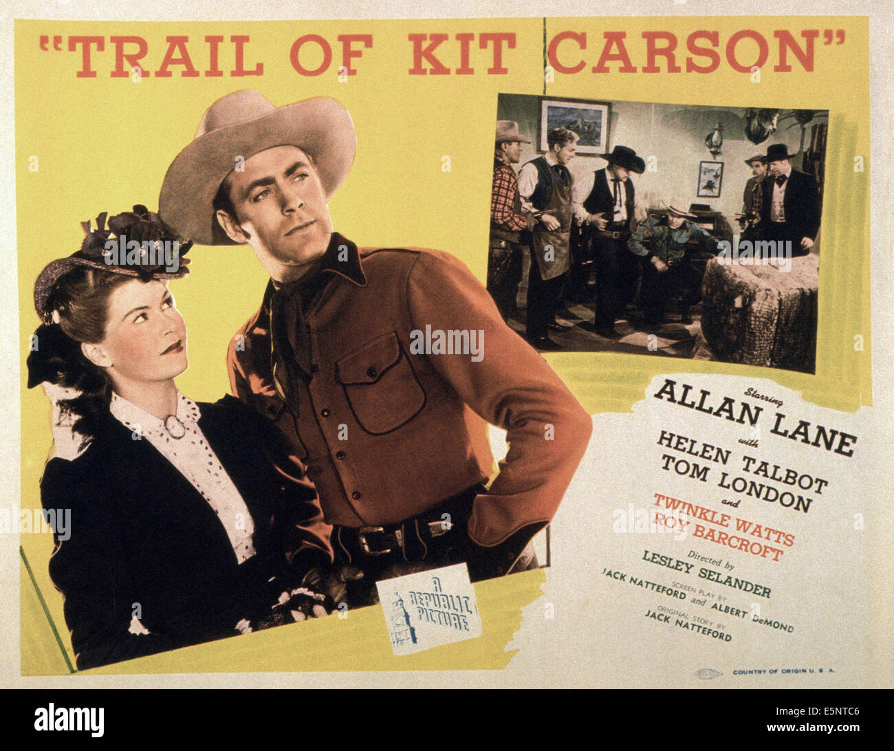 TRAIL OF KIT CARSON, US lobbycard, from left: Helen Talbot, Allan Lane ...