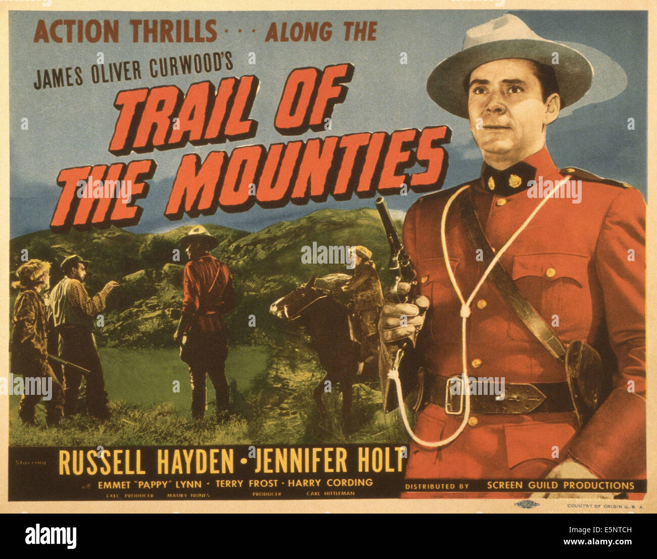 TRAIL OF THE MOUNTIES, US poster, Russell Hayden, 1947 Stock Photo - Alamy