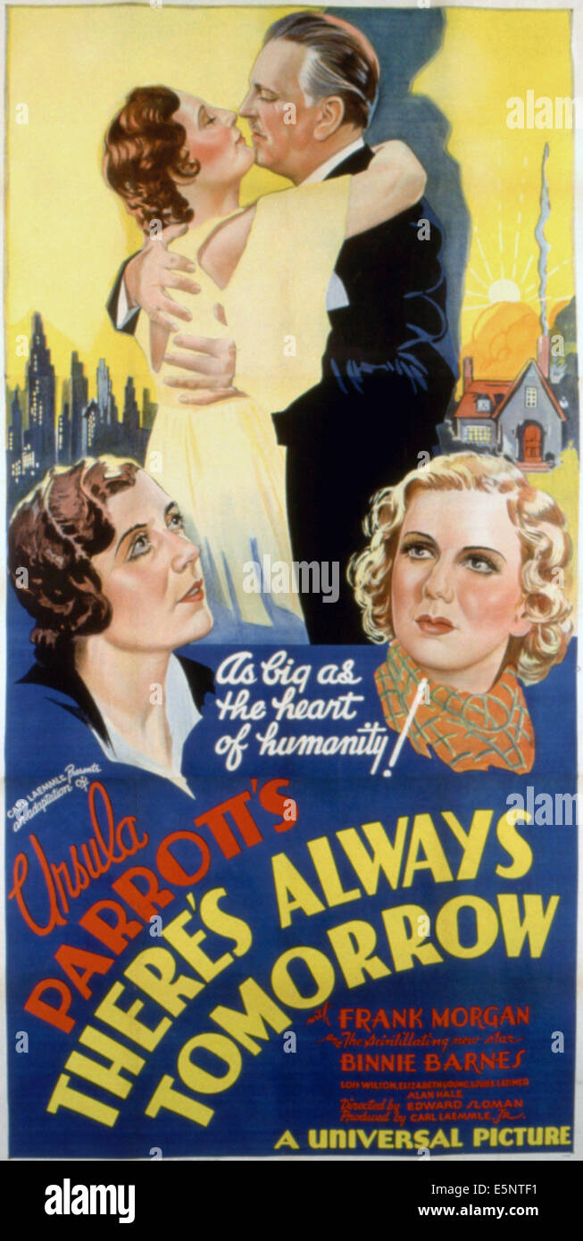THERE'S ALWAYS TOMORROW, (back) Binnie Barnes, Frank Morgan, 1934 Stock ...