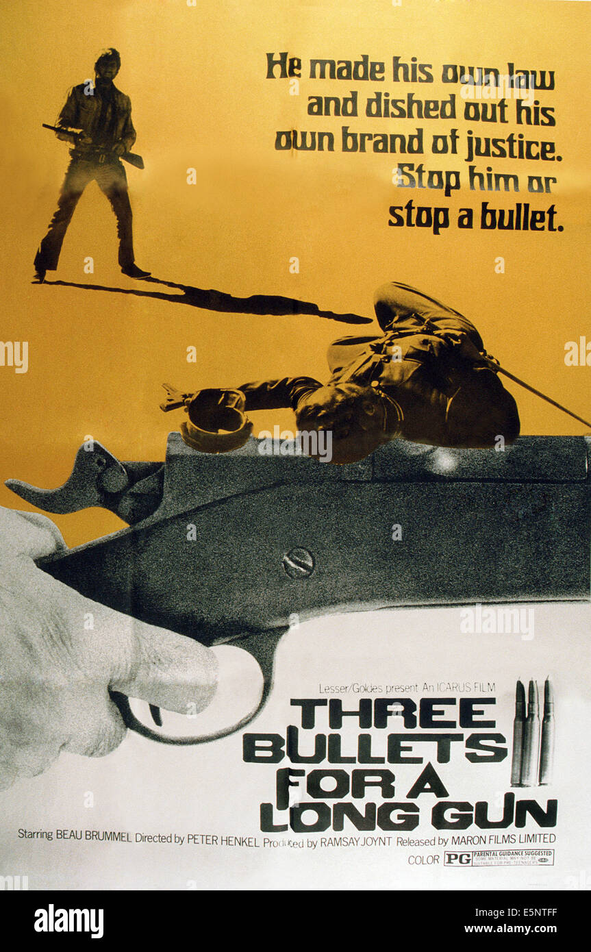 THREE BULLETS...FOR A LONG GUN, US poster art, 1971 Stock Photo - Alamy