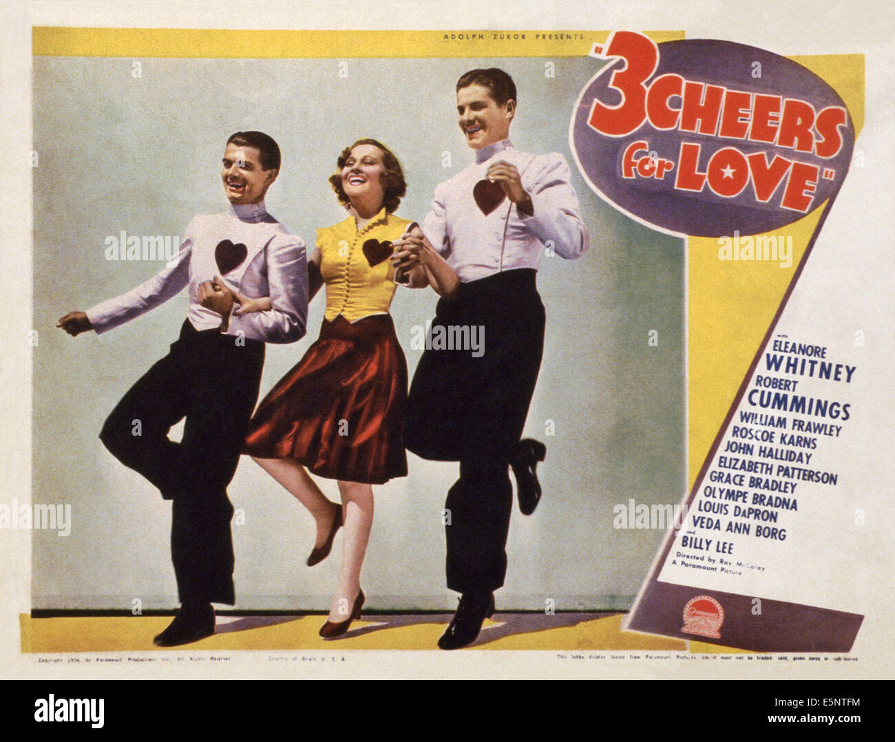 THREE CHEERS FOR LOVE, US lobbycard, from left, Louis Da Pron, Eleanore ...