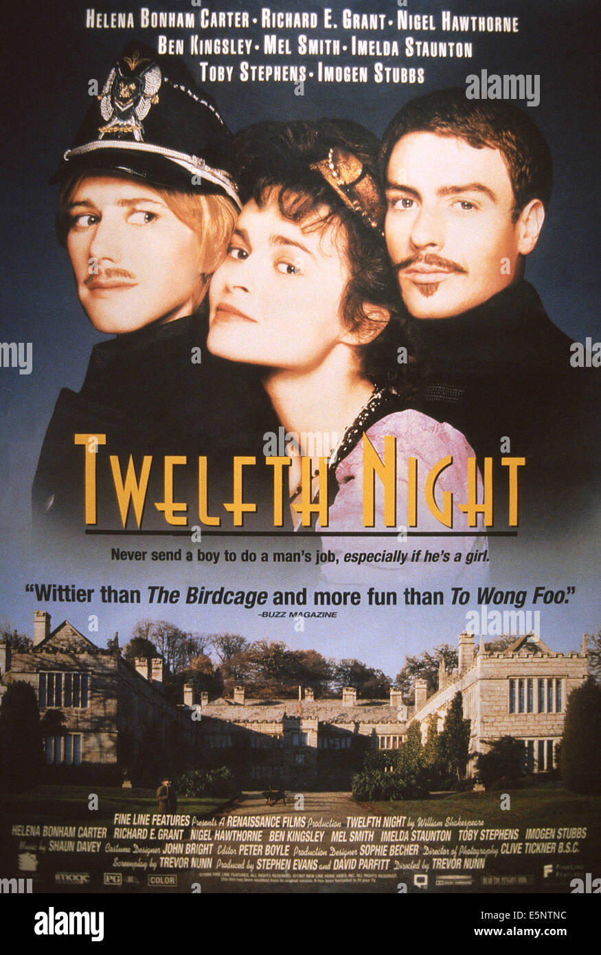 TWELFTH NIGHT, US poster, from left: Imogen Stubbs, Helena Bonham ...
