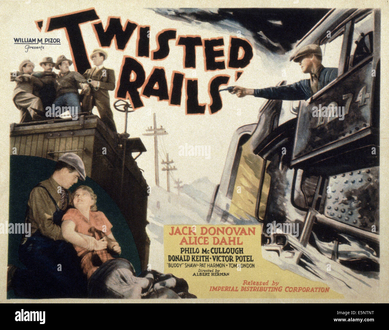 TWISTED RAILS, US lobbycard, bottom left: Jack Donovan, Alice Dahl ...