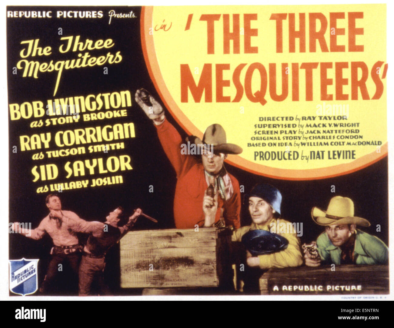 THE THREE MESQUITEERS, Robert Livingston, Syd Saylor, Ray Corrigan ...