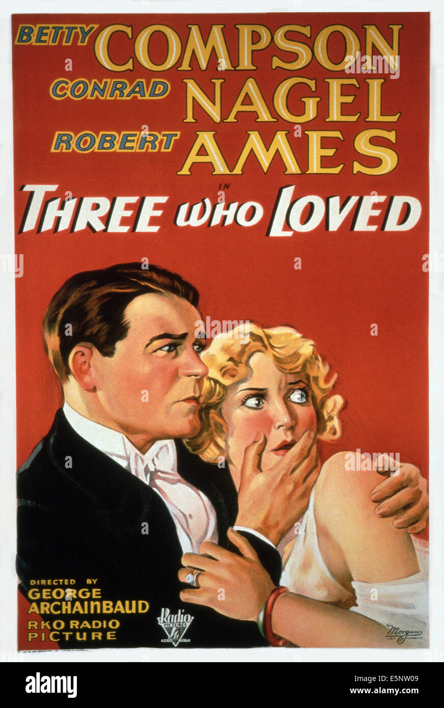 THREE WHO LOVED, US poster art, from left: Robert Ames, Betty Compson ...