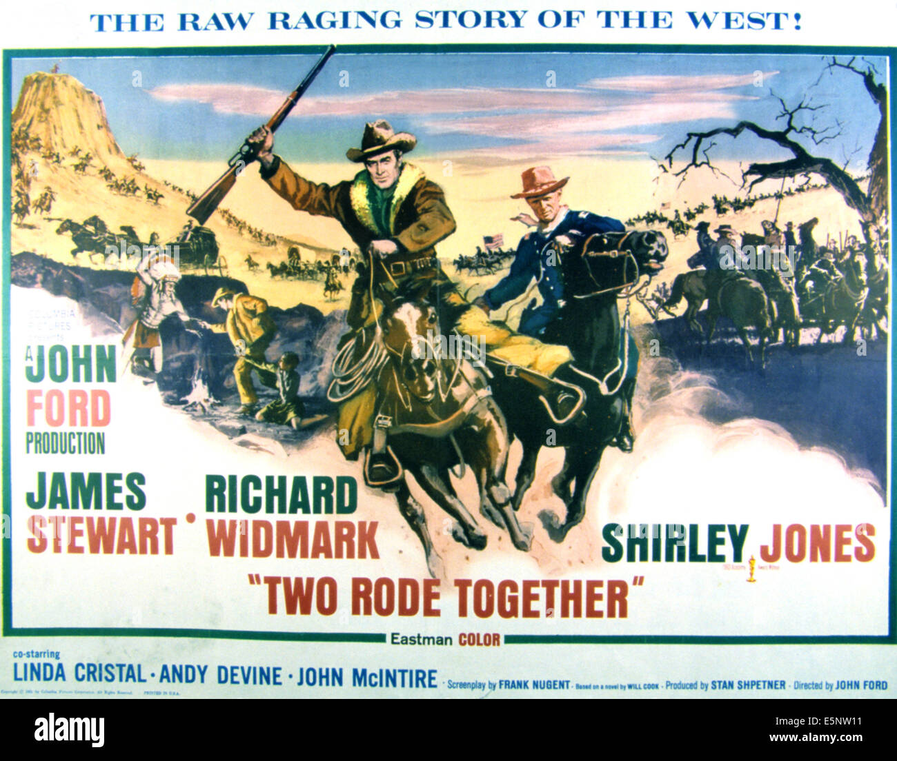 TWO RODE TOGETHER, James Stewart, Richard Widmark, 1961 Stock Photo - Alamy