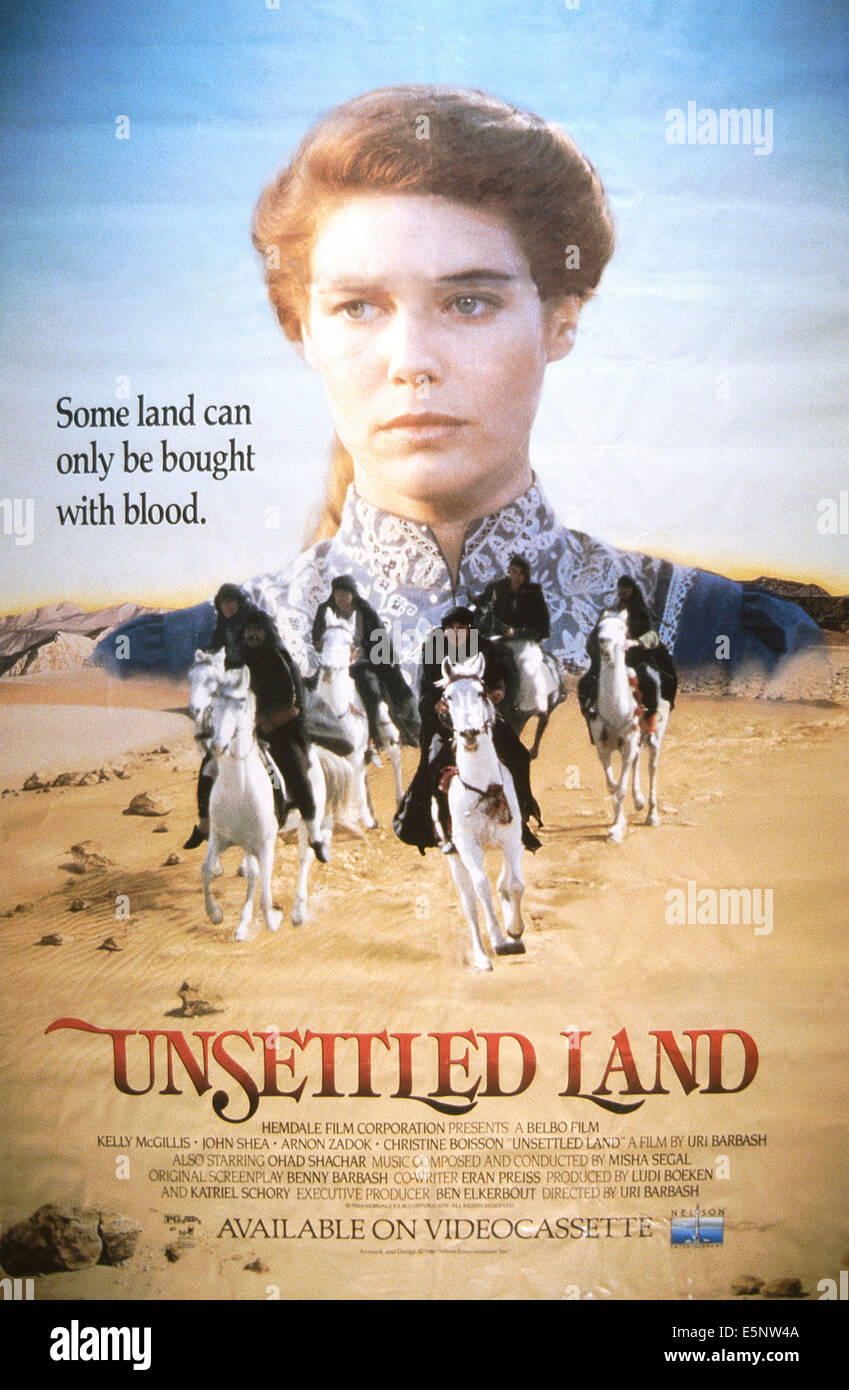 UNSETTLED LAND, (aka HA-HOLMIM), US poster, Kelly McGillis, 1987 ...