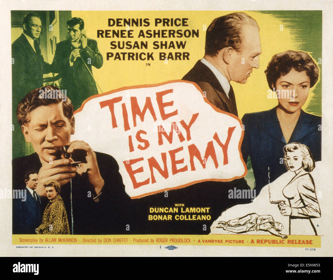 TIME IS MY ENEMY, left: Duncan Lamont (with diamond necklace); right ...