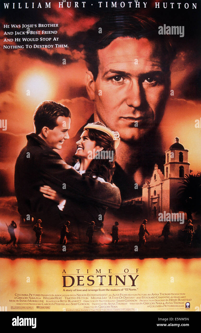 A TIME OF DESTINY, US poster art, from left, Timothy Hutton, Melissa ...