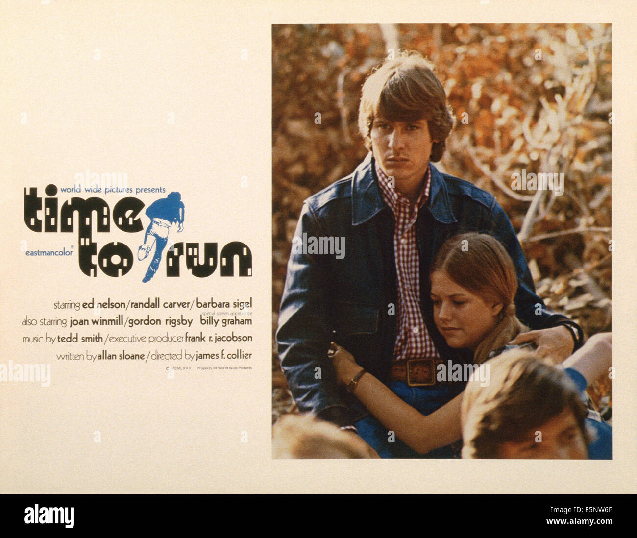 TIME TO RUN, US lobbycard, from left: Randall Carver, Barbara Sigel ...