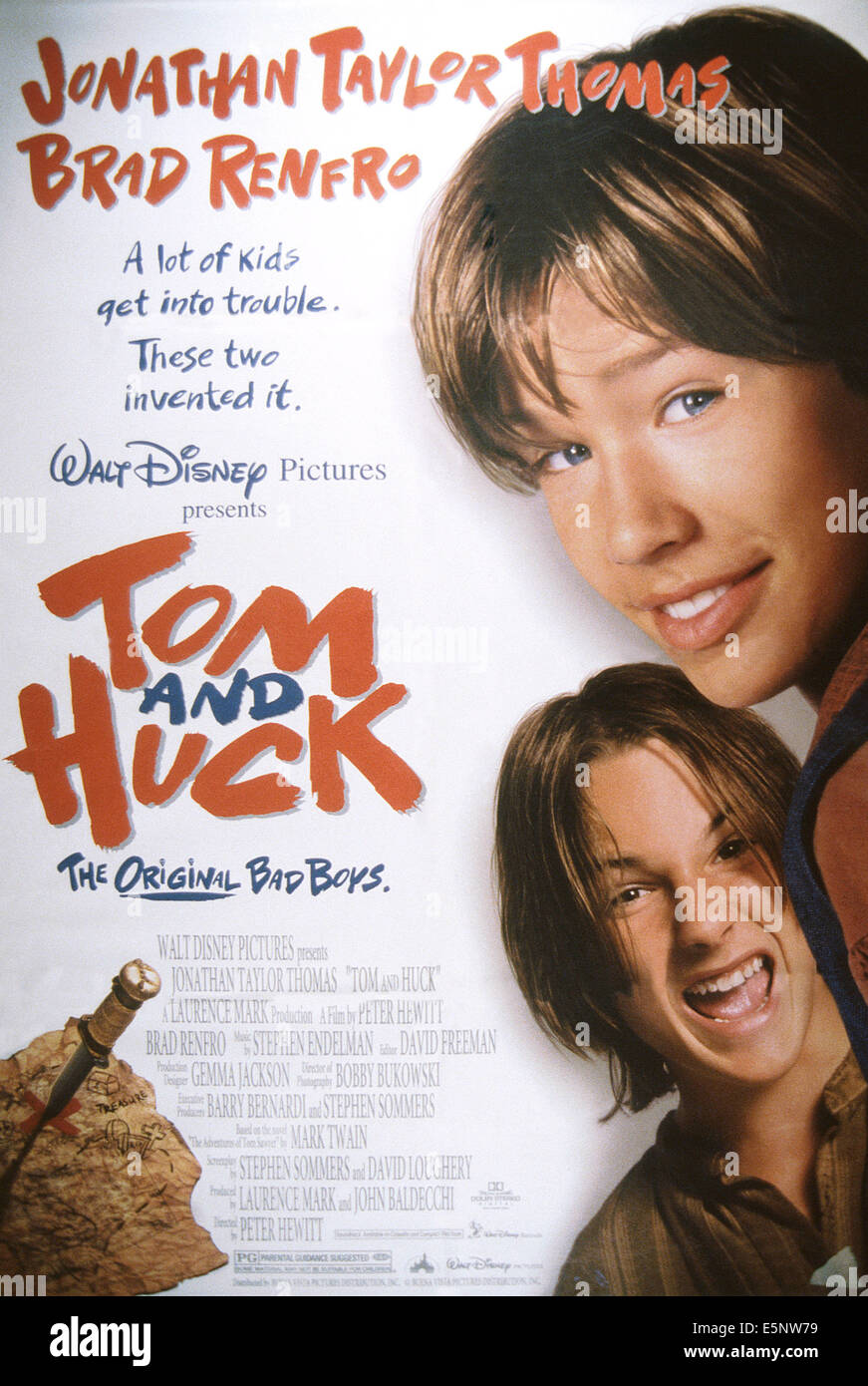 TOM AND HUCK, US poster art, from top: Jonathan Taylor Thomas, Brad Renfro, 1995. ©Buena Vista ...