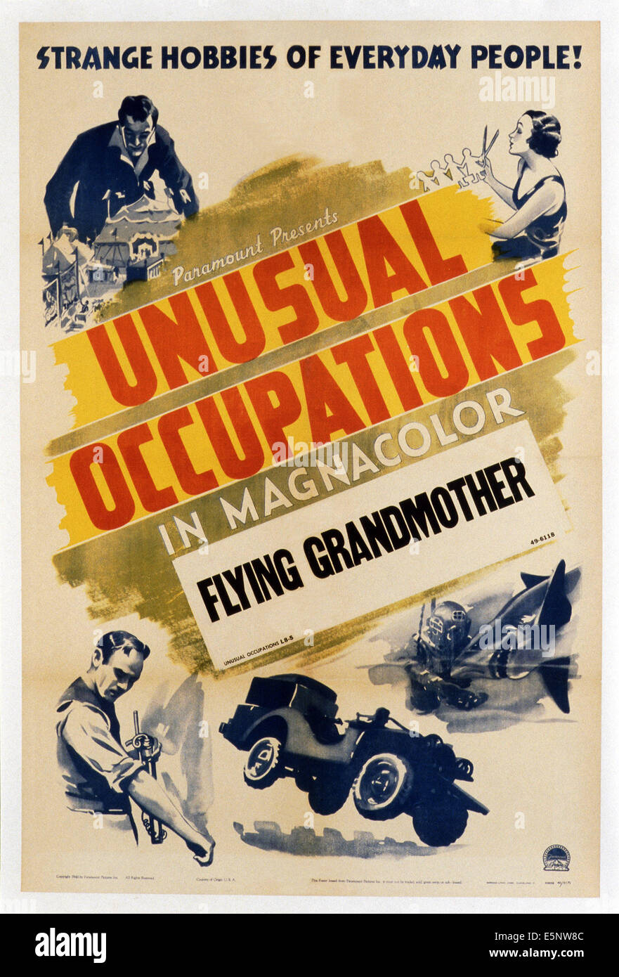 UNUSUAL OCCUPATIONS, U.S. poster, 'Flying Grandmother,' 1941 Stock ...