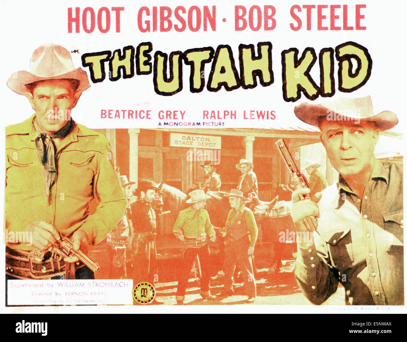 THE UTAH KID, from left: Bob Steele, Hoot Gibson, 1944 Stock Photo - Alamy