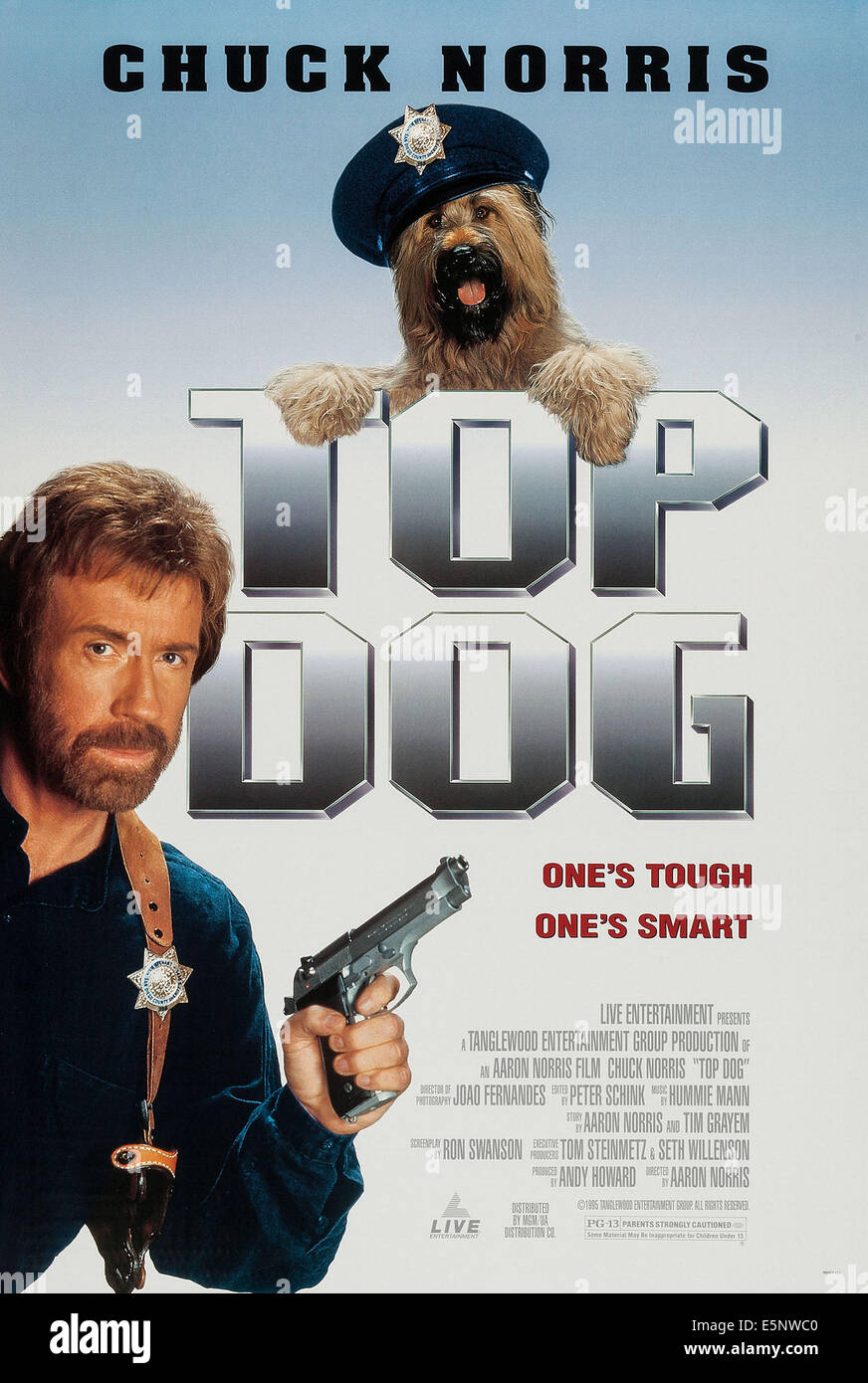 TOP DOG, US poster art, from left: Chuck Norris, Reno the dog, 1995 ...