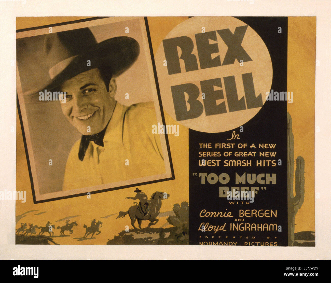 TOO MUCH BEEF, US lobbycard, Rex Bell, 1936 Stock Photo - Alamy
