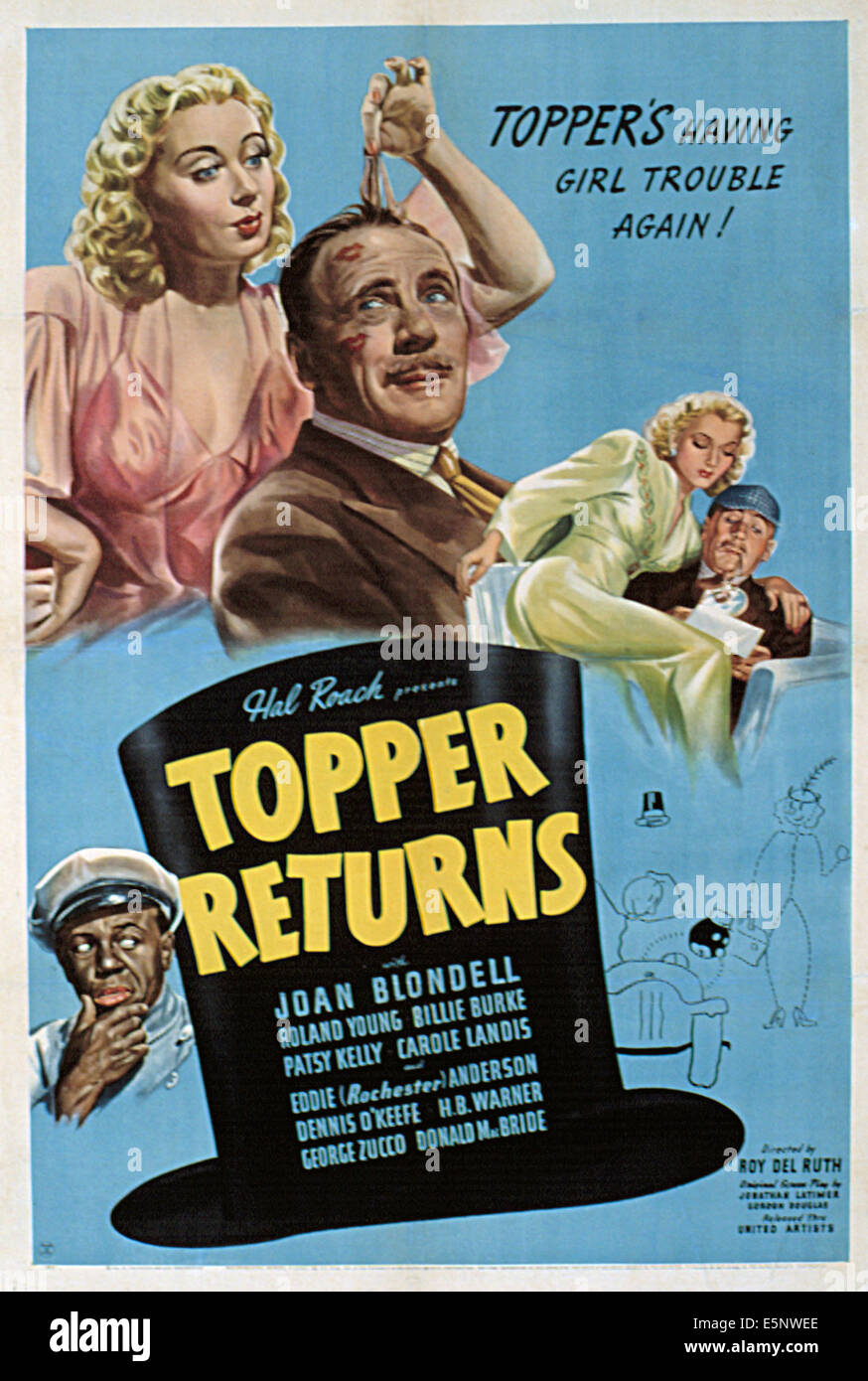 TOPPER RETURNS, Joan Blondell, Eddie (Rochester) Anderson, Roland Young ...