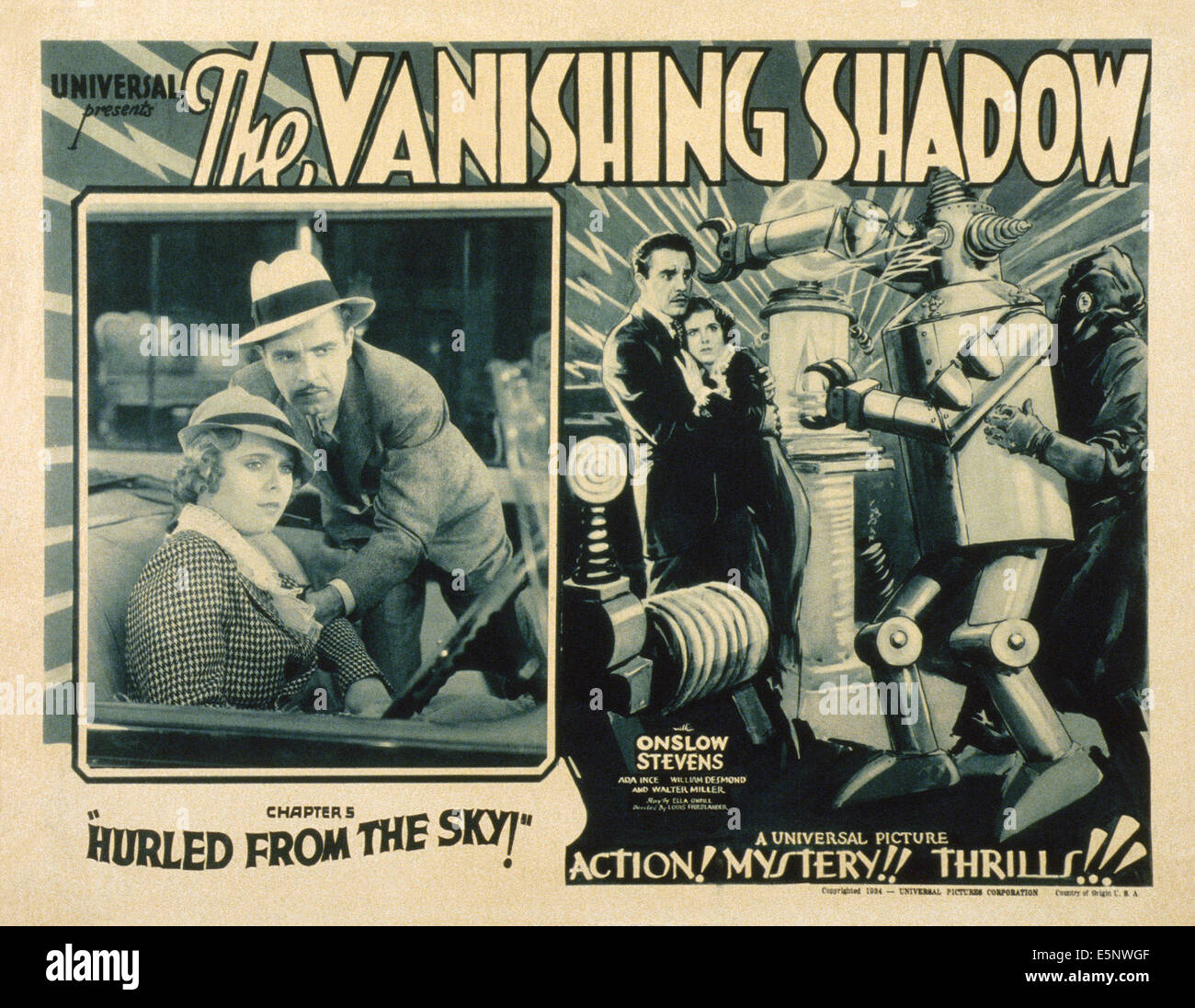 THE VANISHING SHADOW, US lobbycard, insert, from left: Ada Ince, Onslow ...