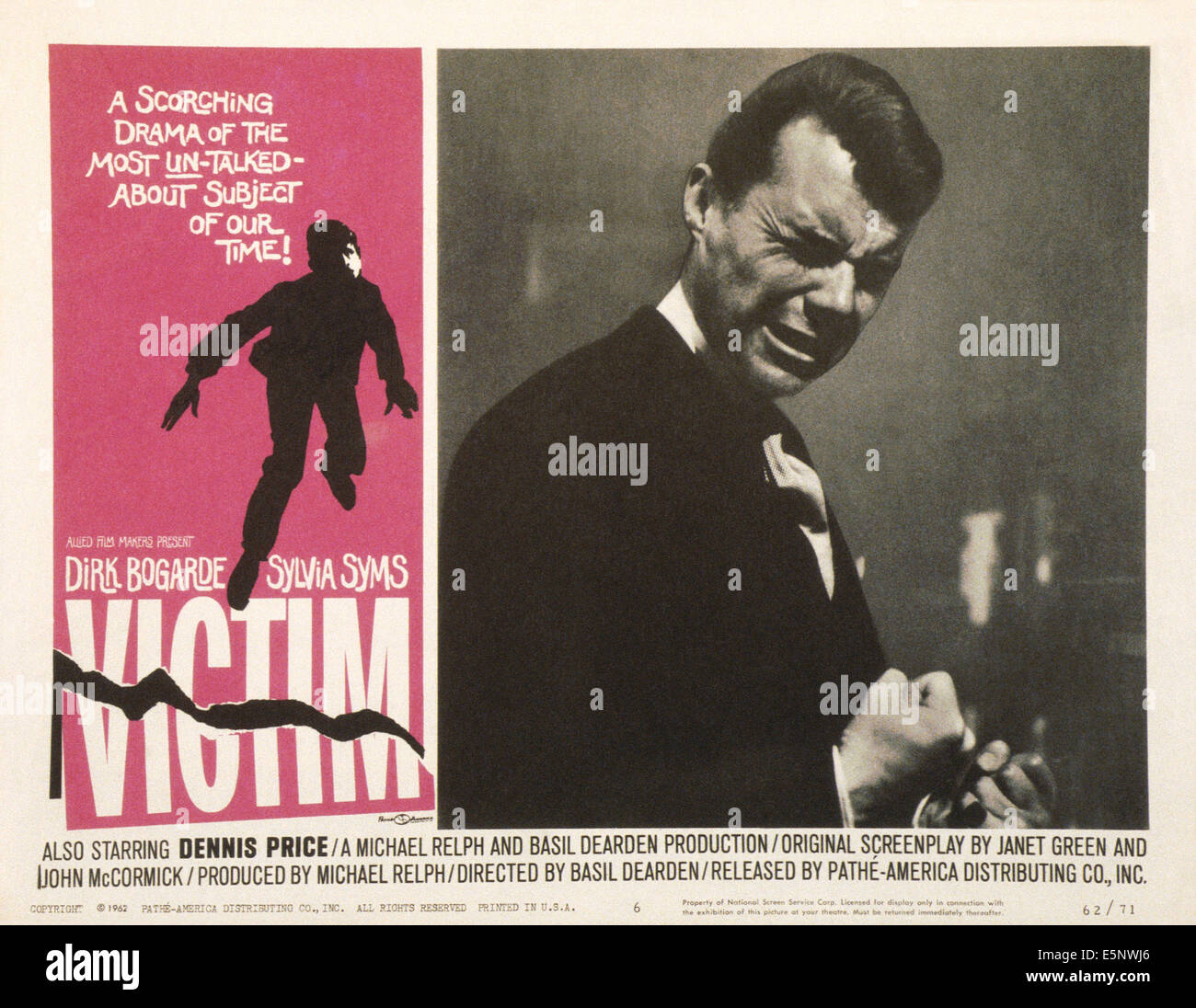 VICTIM, US lobbycard, Dirk Bogarde, 1961 Stock Photo - Alamy
