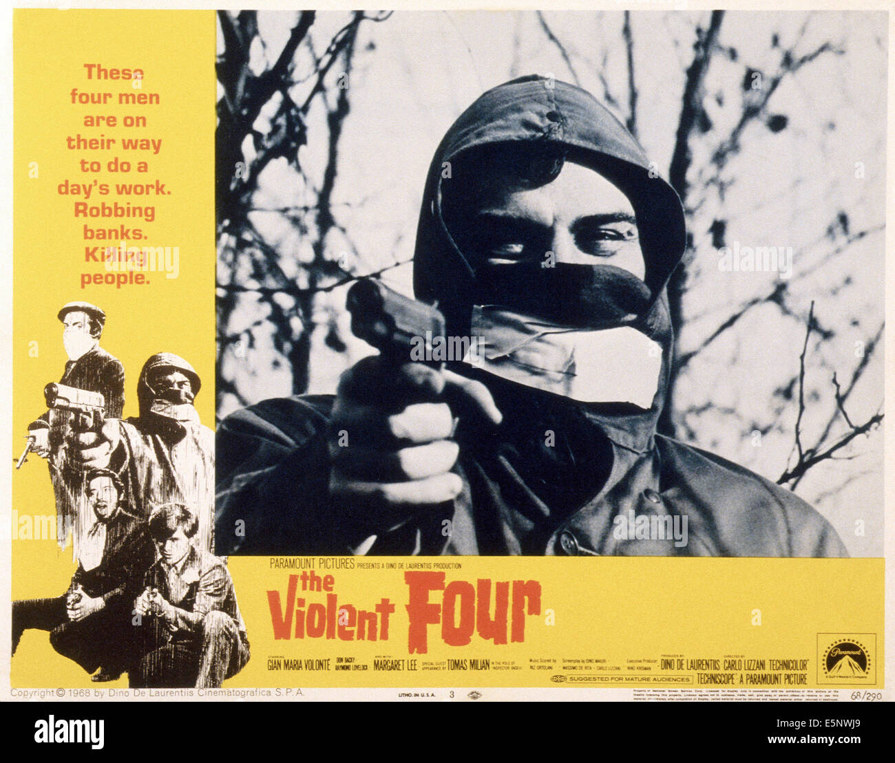 THE VIOLENT FOUR, (aka BANDITI A MILANO), US lobbycard, Gian Maria ...