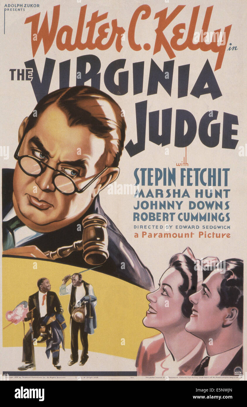 THE VIRGINIA JUDGE, US poster, Walter C. Kelly (top), bottom form left ...