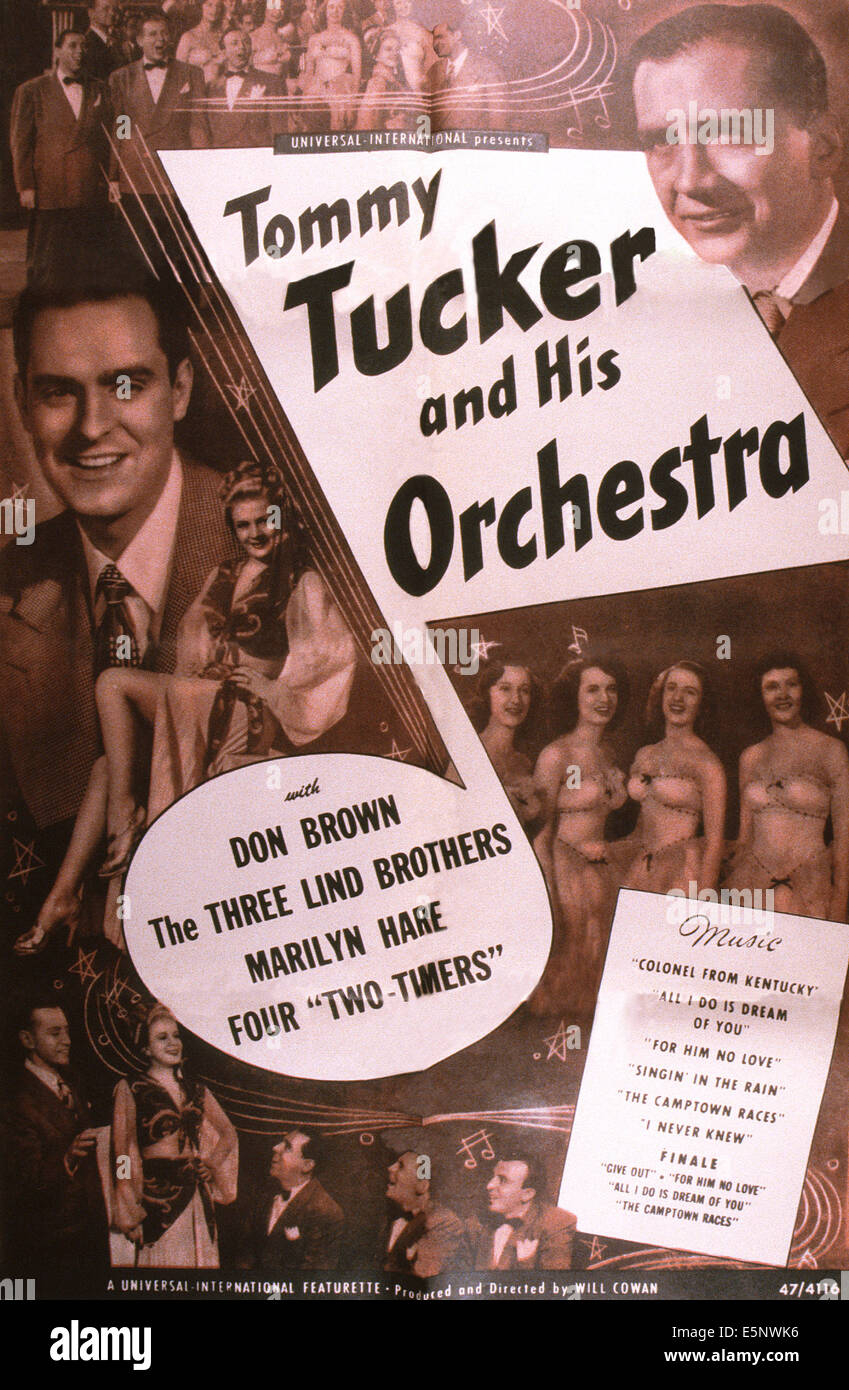 TOMMY TUCKER AND HIS ORCHESTRA, US poster art, Tommy Tucker (top right ...