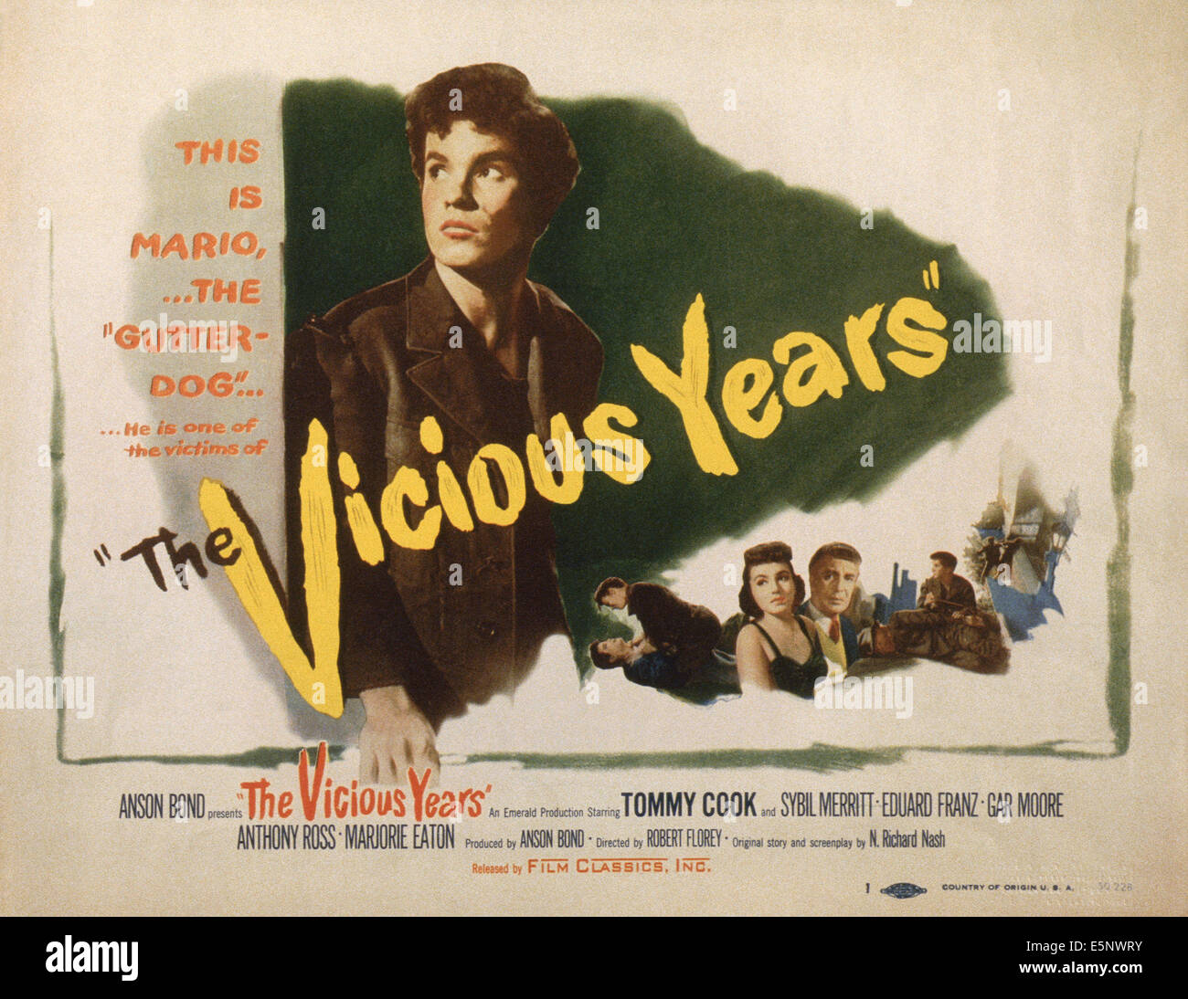 THE VICIOUS YEARS, US lobbycard, Tommy Cook, 1950 Stock Photo - Alamy