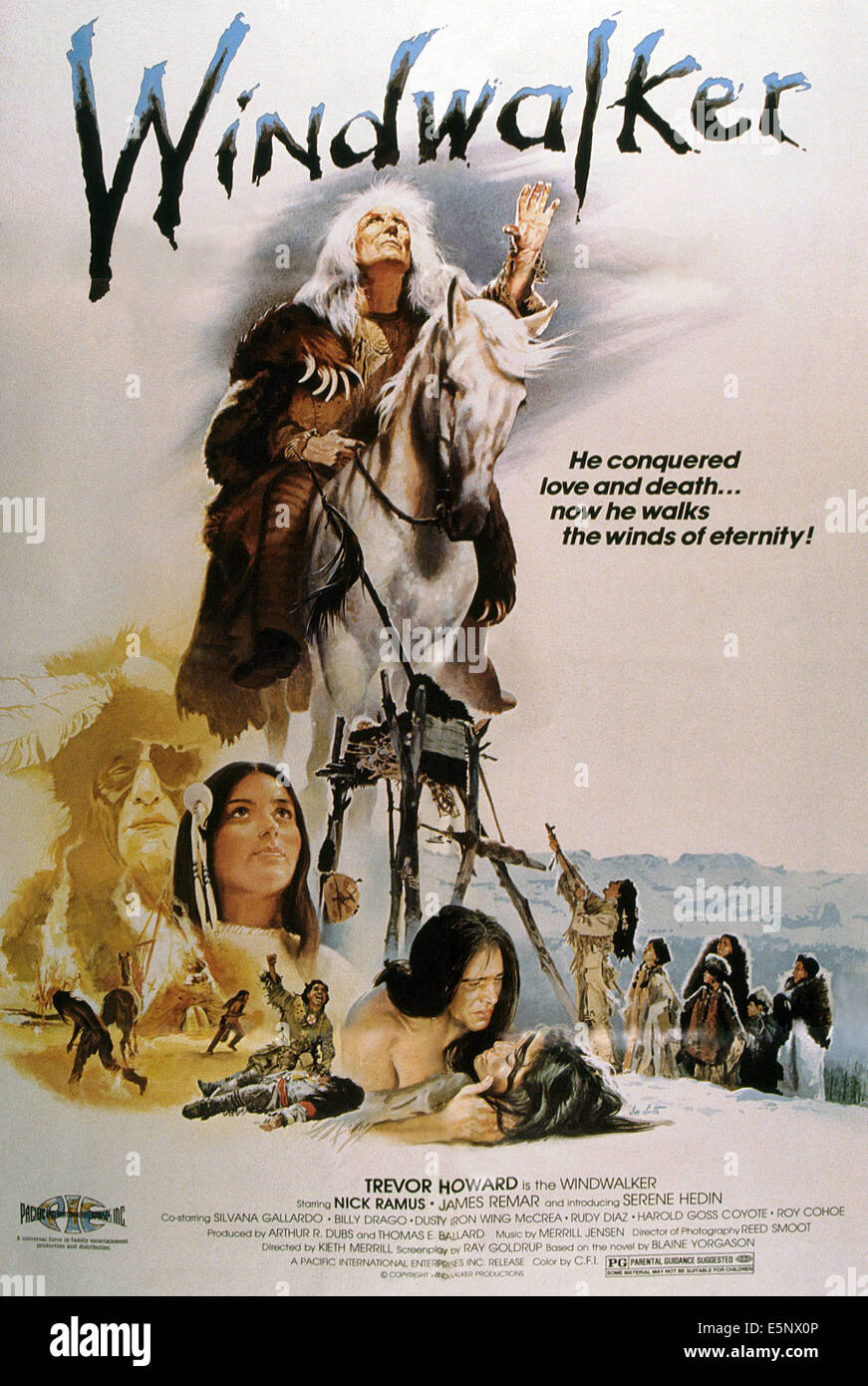 WINDWALKER, US poster, Trevor Howard (horseback), 1981, © Pacific ...