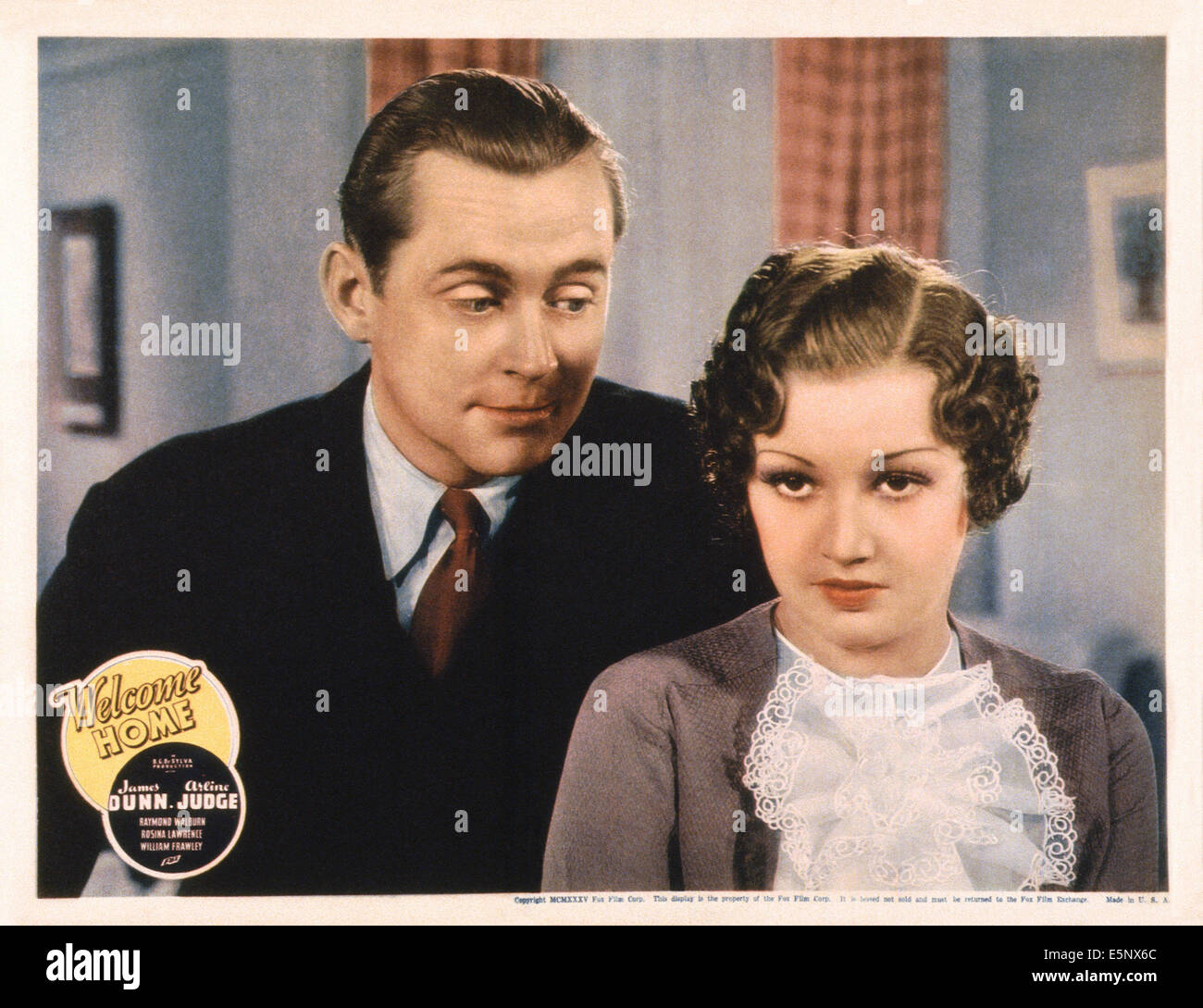 WELCOME HOME, US lobbycard, from left: James Dunn, Arline Judge, 1935 ...