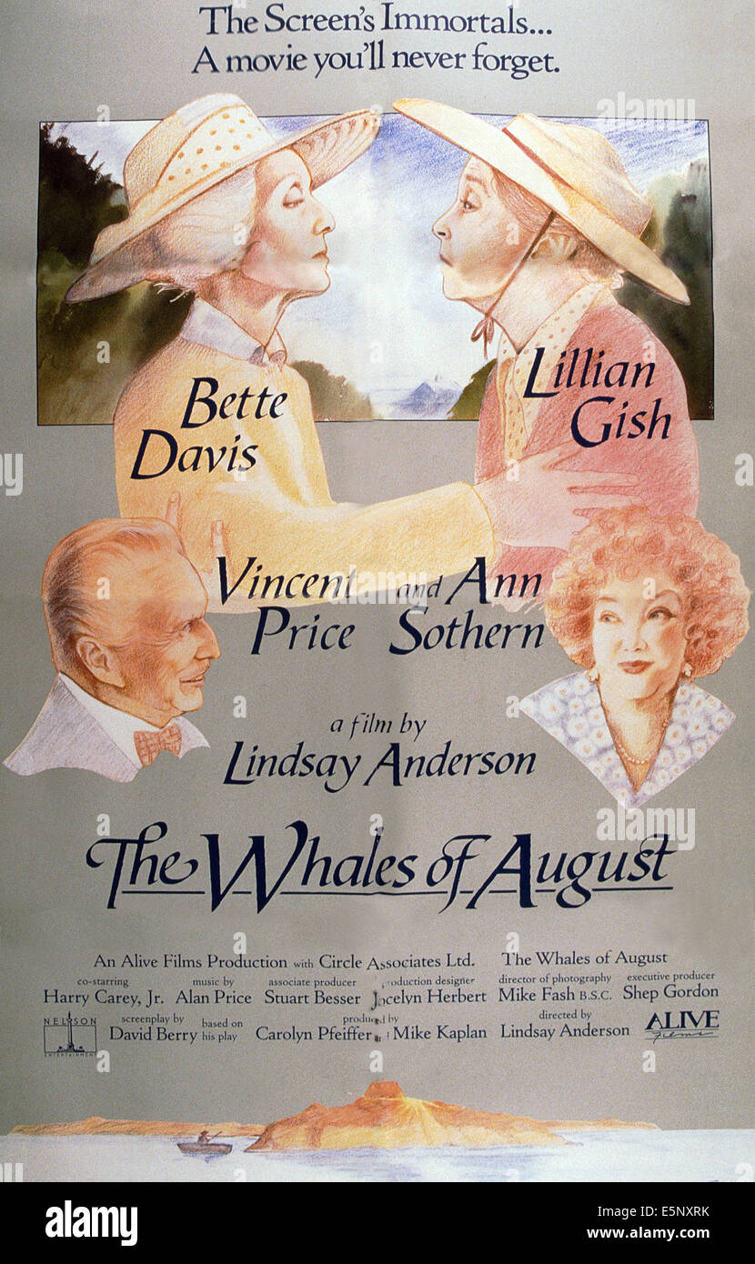 THE WHALES OF AUGUST, US poster, top from left: Bette Davis, Lillian ...
