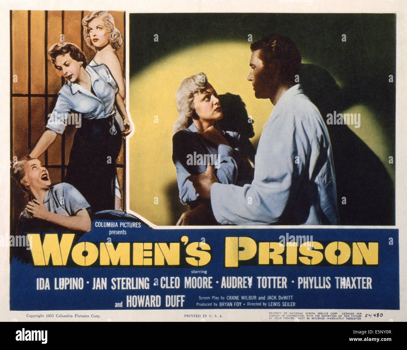 WOMEN'S PRISON, US lobbycard, from left: Jan Sterling, Howard Duff ...