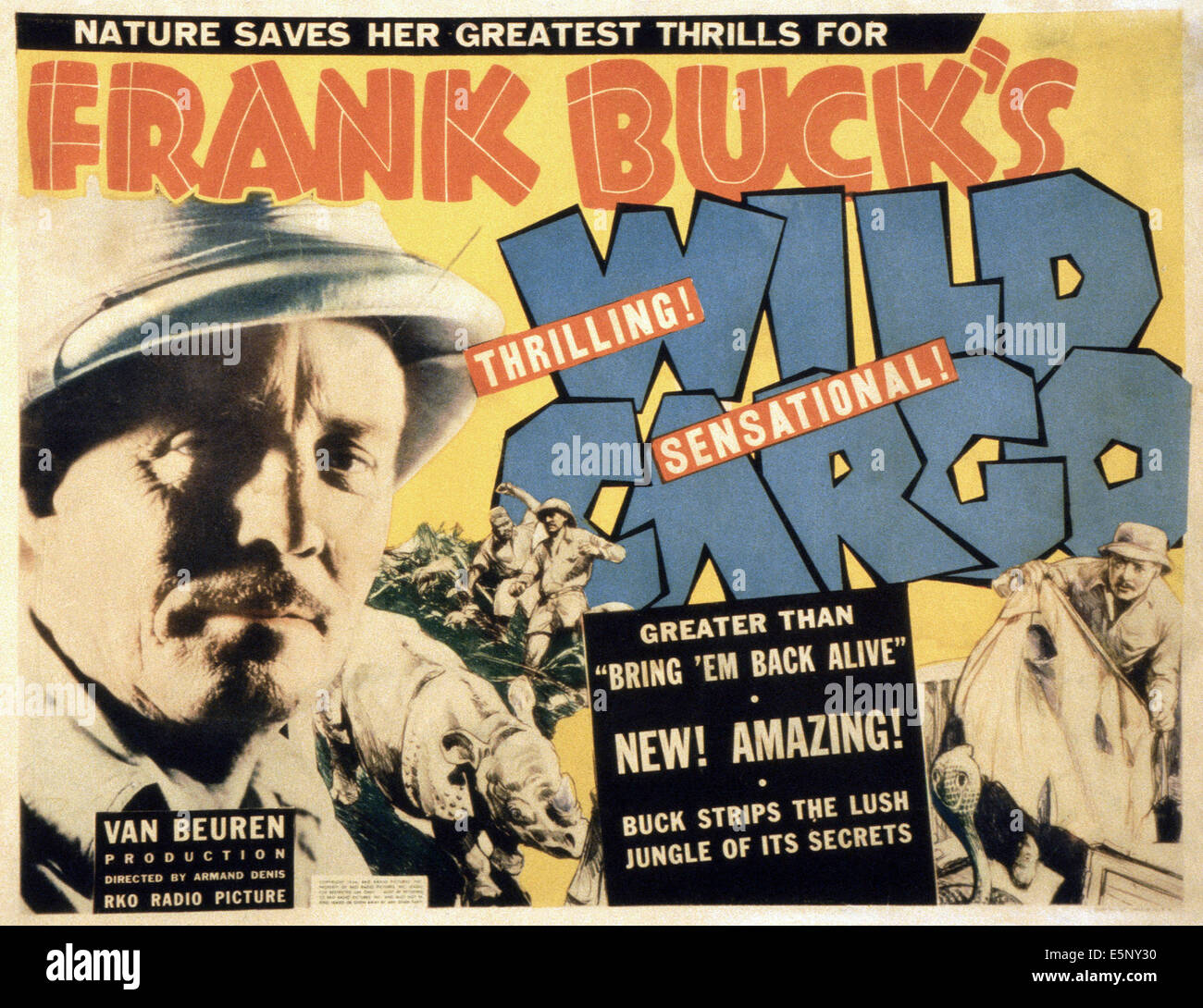 WILD CARGO, US poster, Frank Buck, 1934 Stock Photo - Alamy
