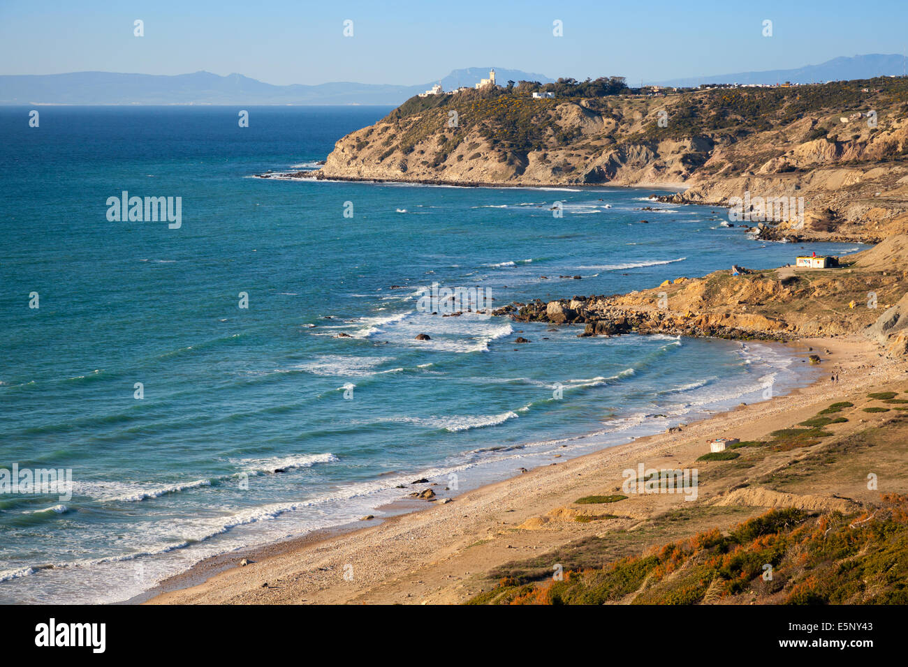 Landscape of Gibraltar strait, Morocco. Atlantic Ocean coast Stock ...