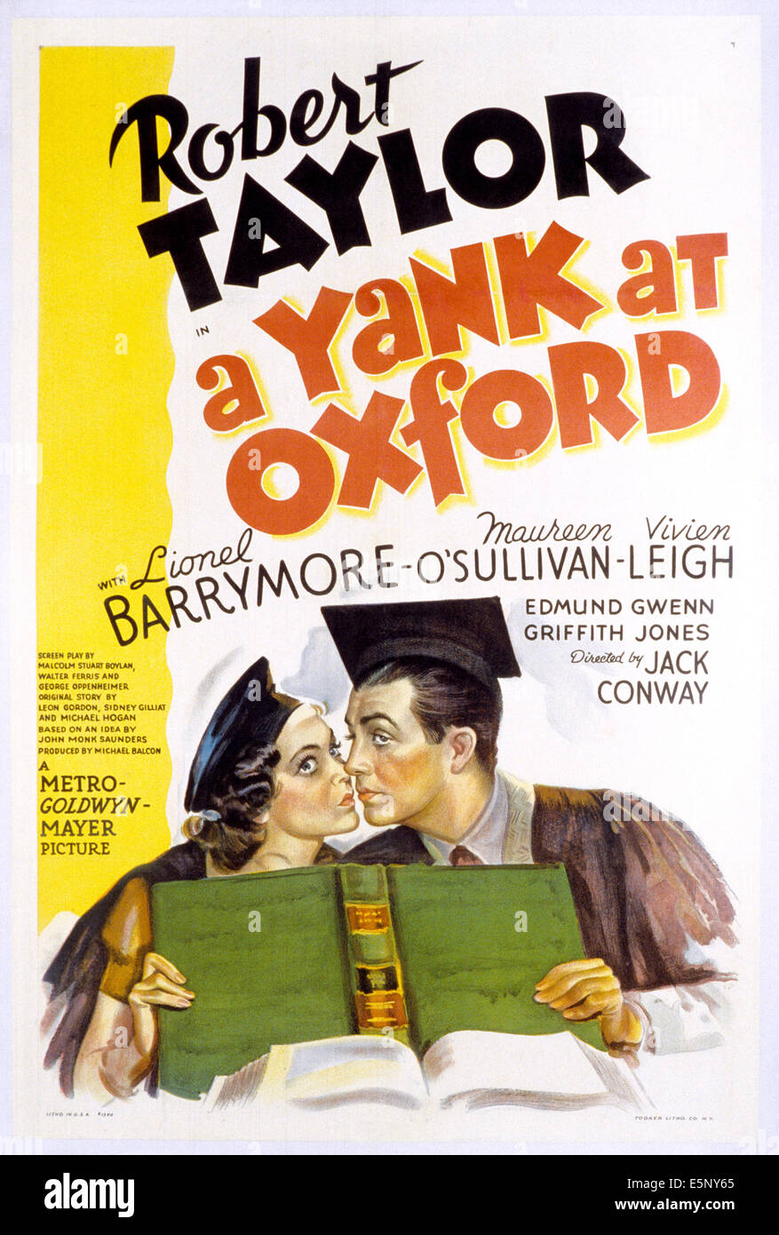A YANK AT OXFORD, Maureen O'Sullivan, Robert Taylor, 1938 Stock Photo ...